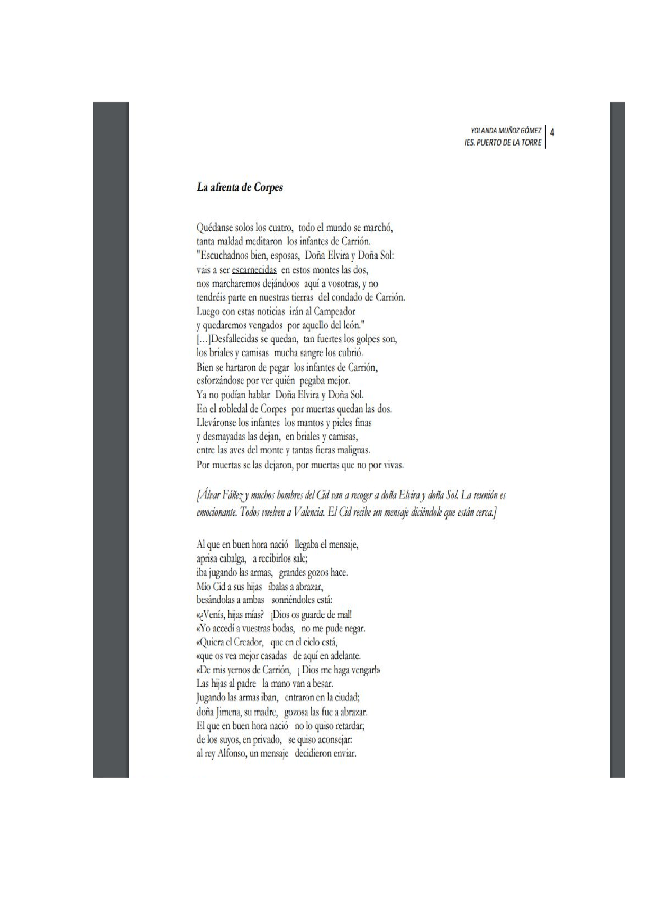 Afrenta de corpes fragmento - Docsity