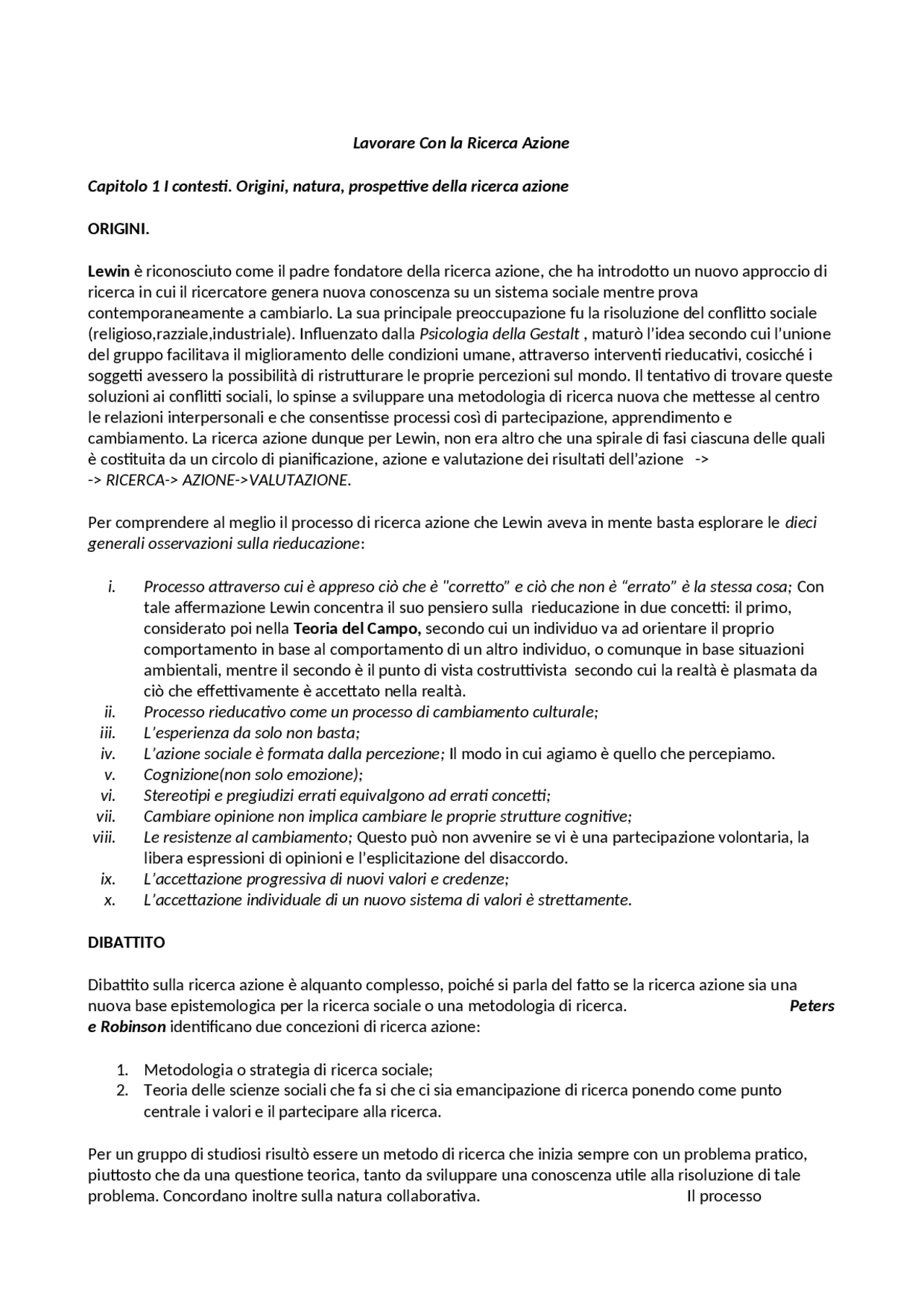 Lavorare con la Ricerca azione | Sintesi del corso di Scienze Sociali ...