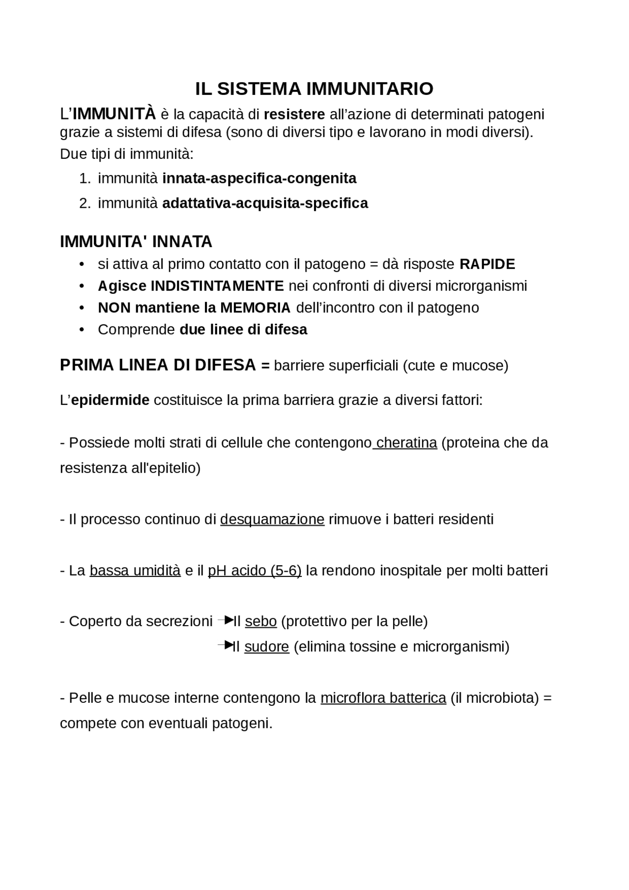 Sistema Immunitario Docsity
