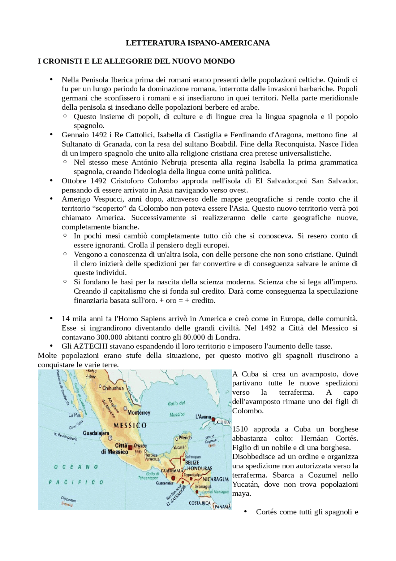 Letteratura Ispano Americana Docsity