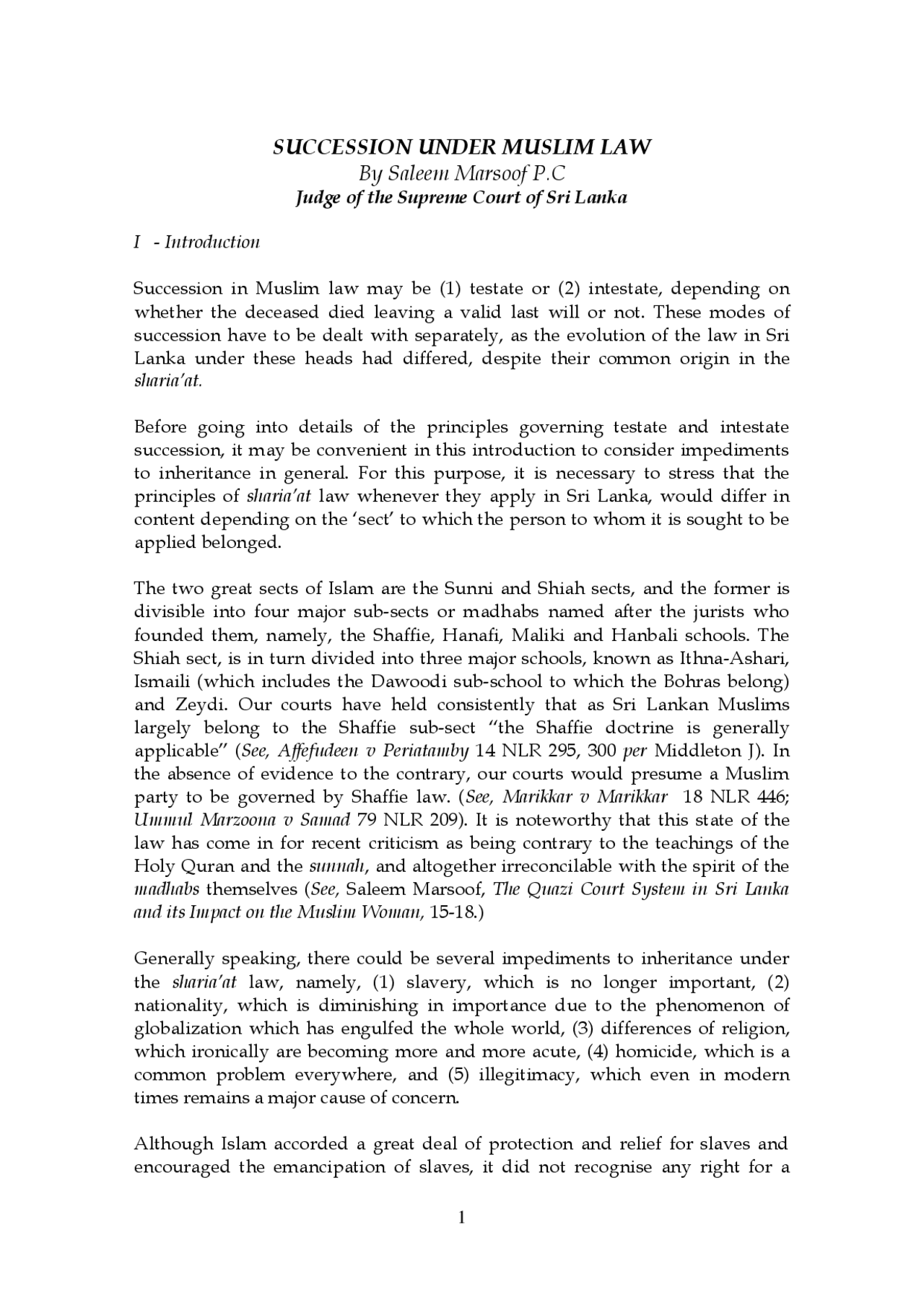 MUSLIM LAW SUCCESSION | Exams Law | Docsity