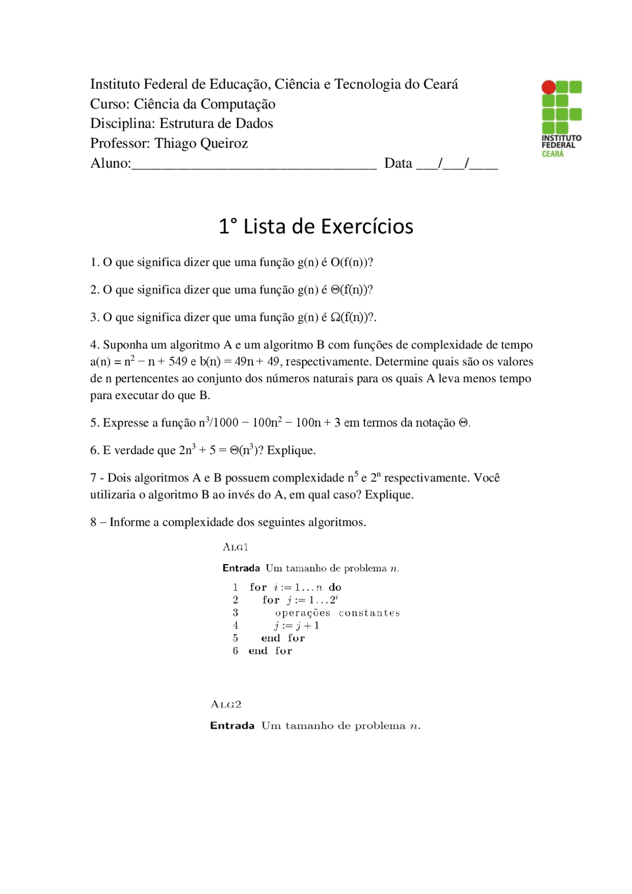 Analise De Algoritmos Docsity