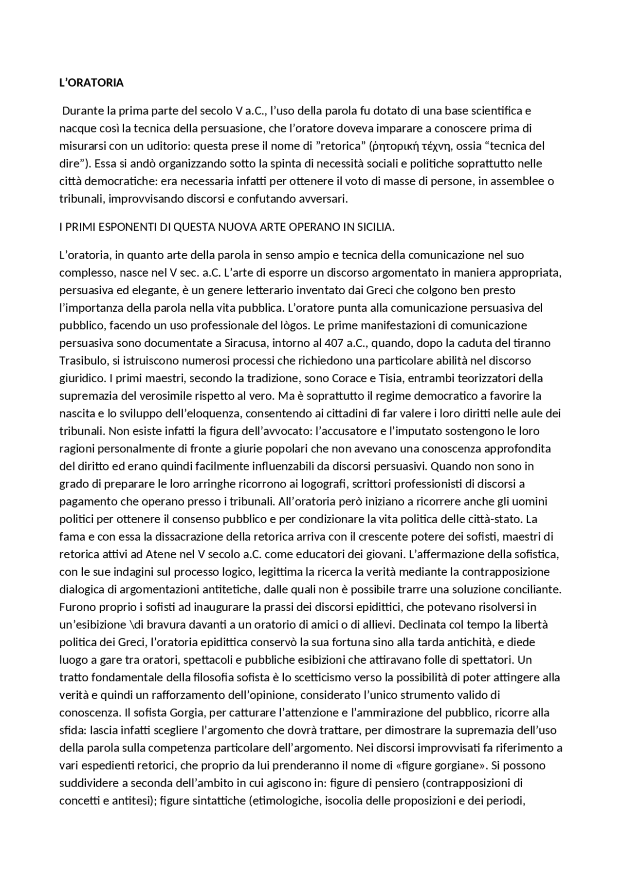 Loratoria Greca Isocrate Lisia Demostene Docsity