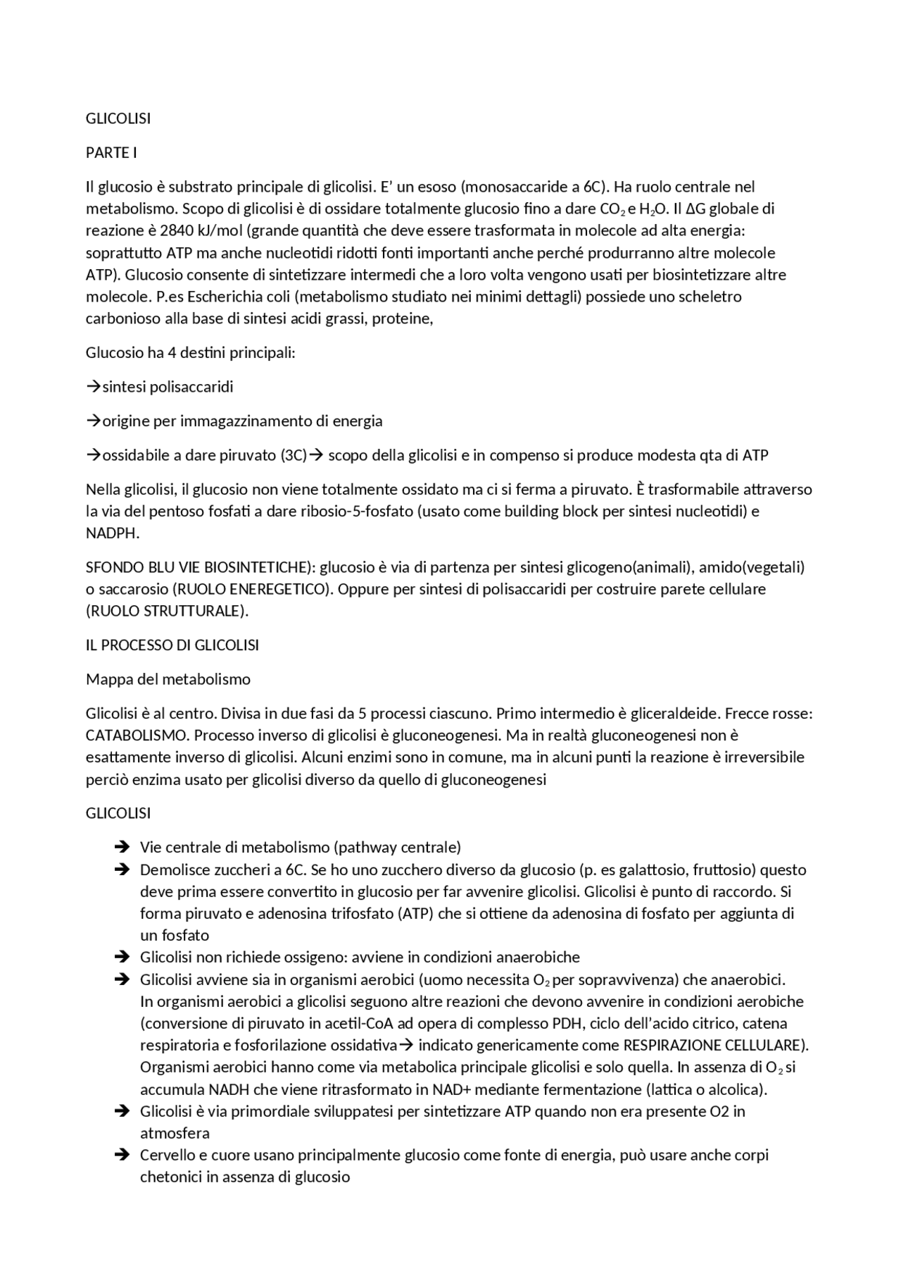 Glicolisi Biochimica I Docsity