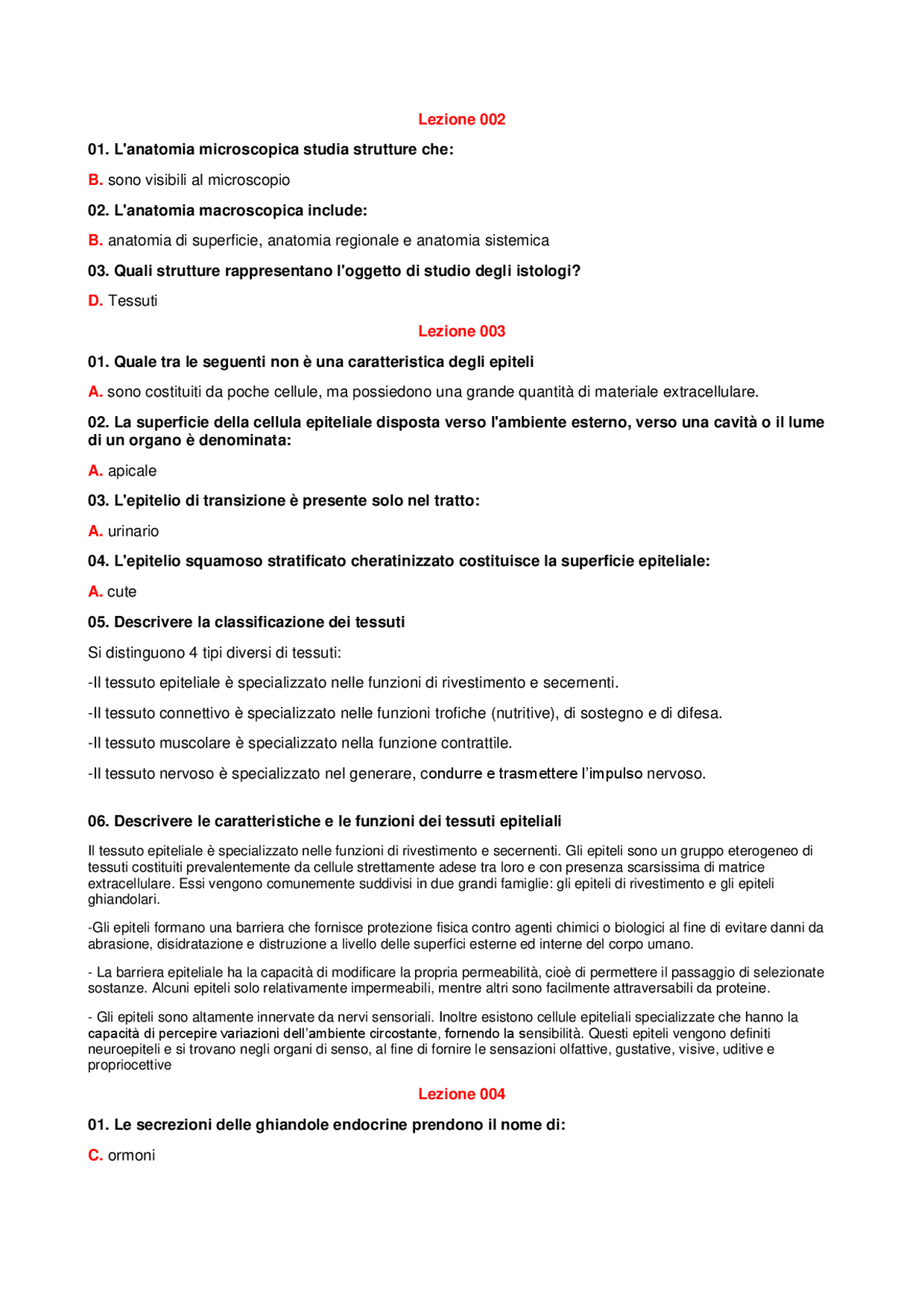 Paniere Anatomia Aperte E Chiuse Docsity