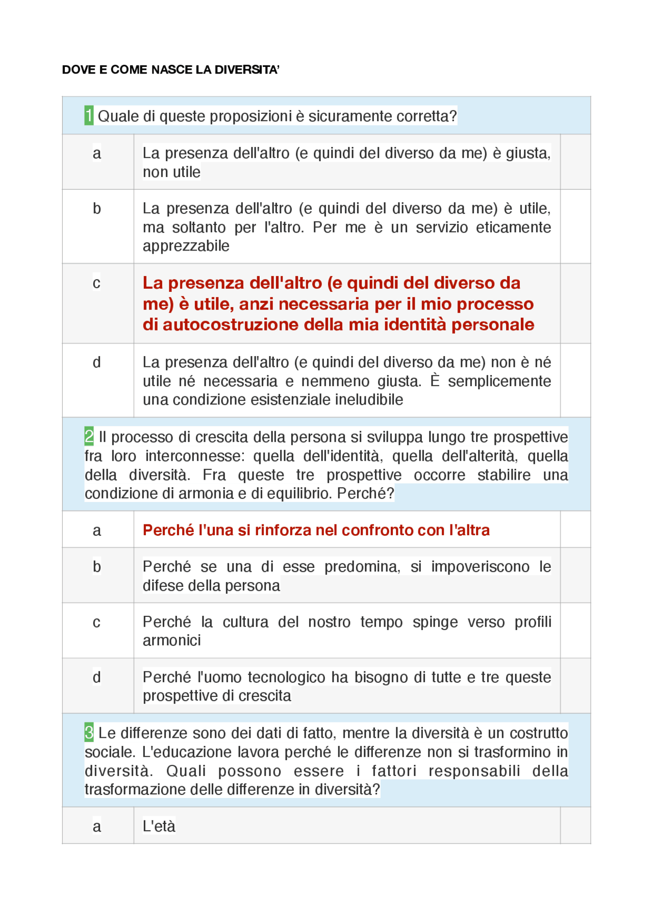 Domande E Risposte Didattica Dellinclusione 24 Cfu Pegaso Docsity