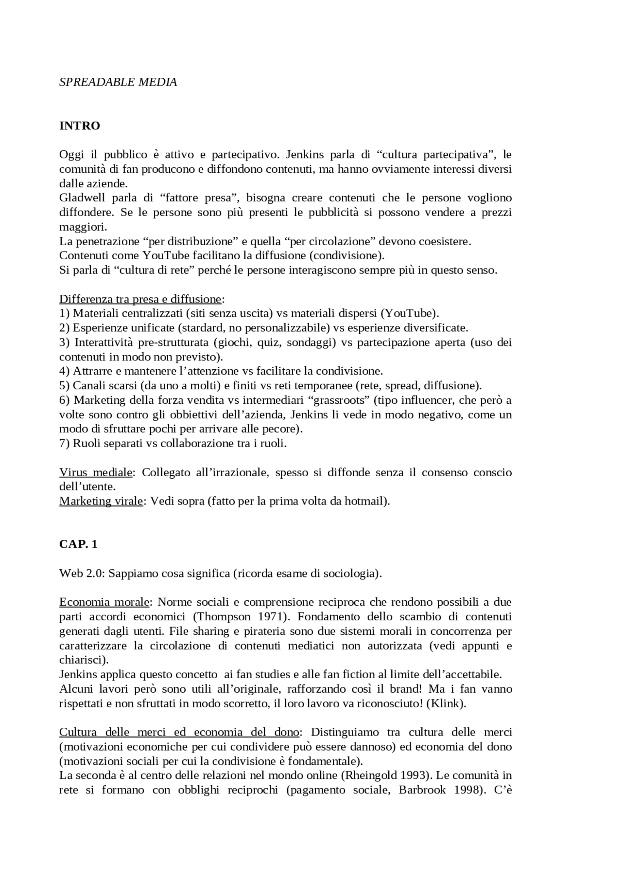 Riassunto Esame Lcc Unimore Iervese Docsity