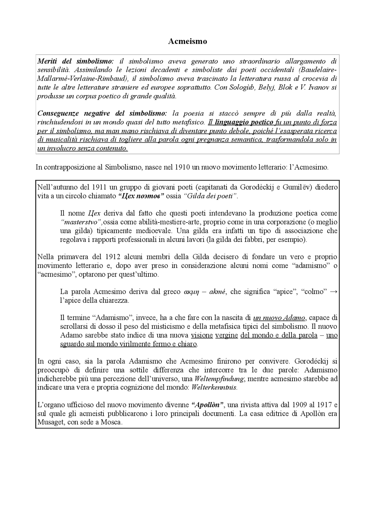Letteratura Russa Iii Docsity