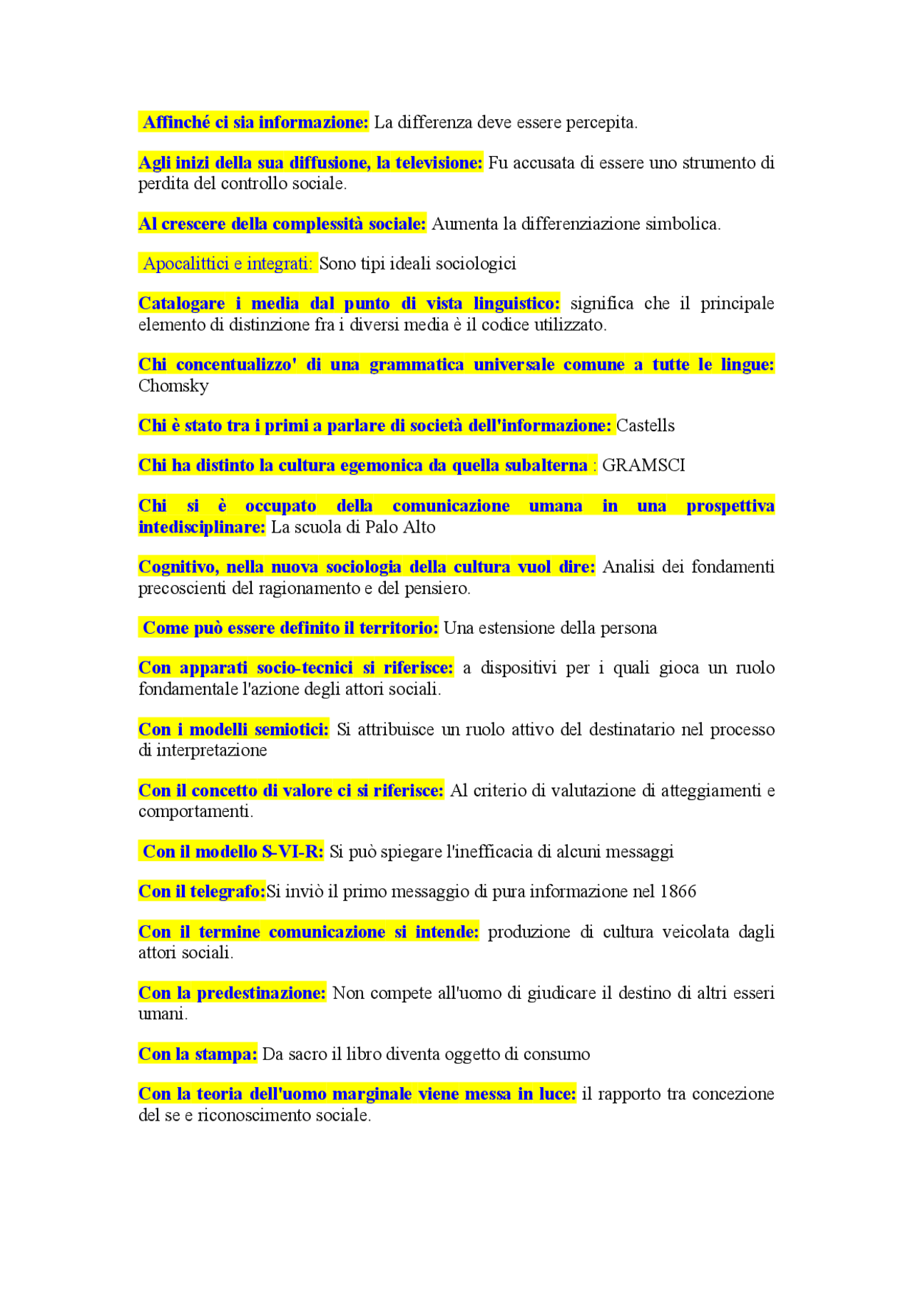Sociologia Dei Media Docsity