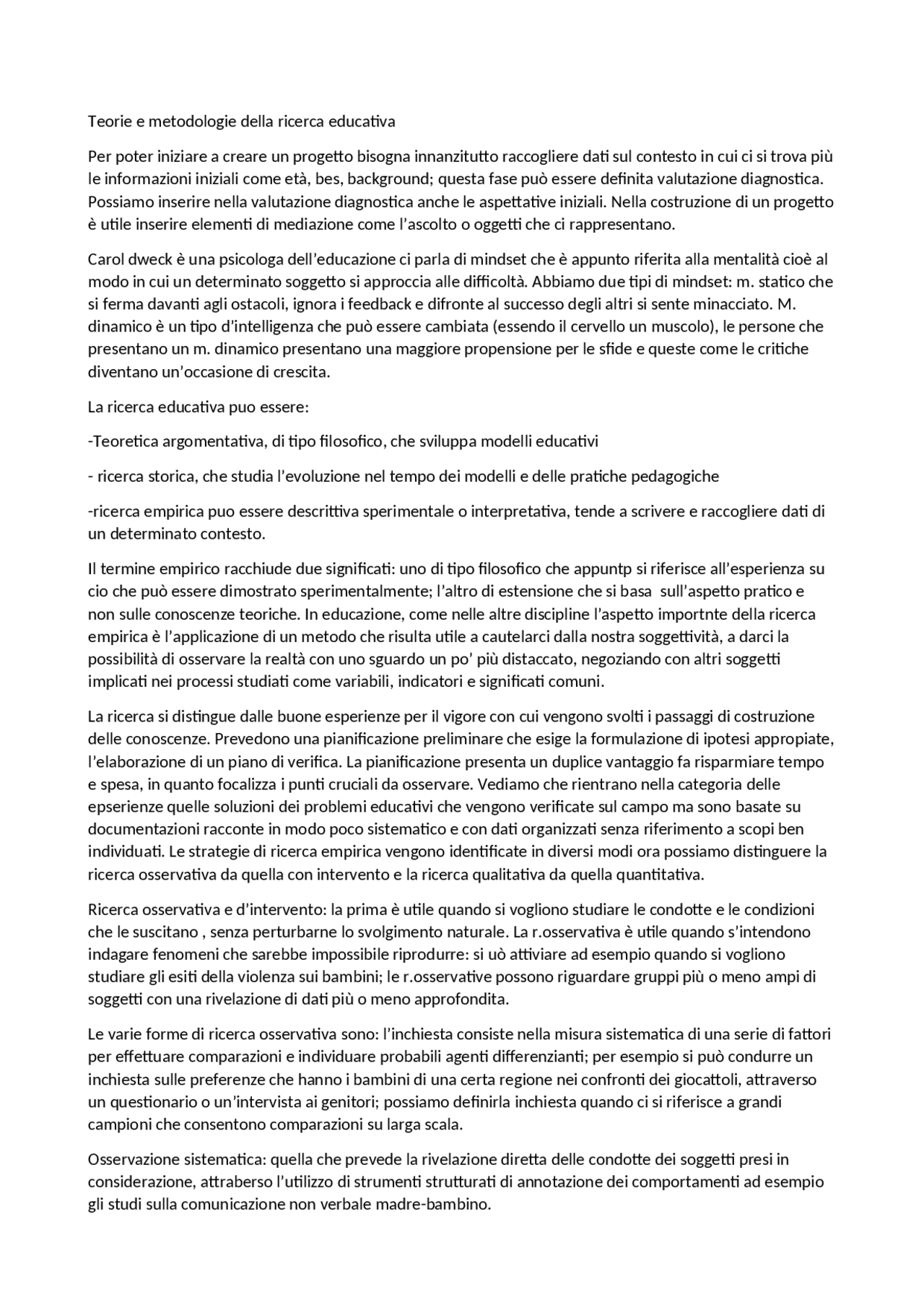 La Ricerca Empirica In Educazione Docsity