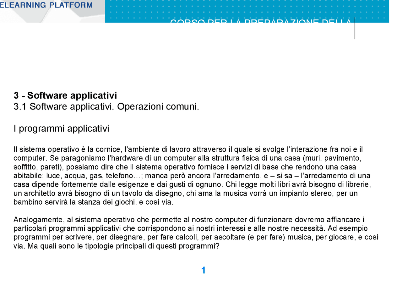 Slide Software Applicativi Per Conseguire La Certificazione Eipass