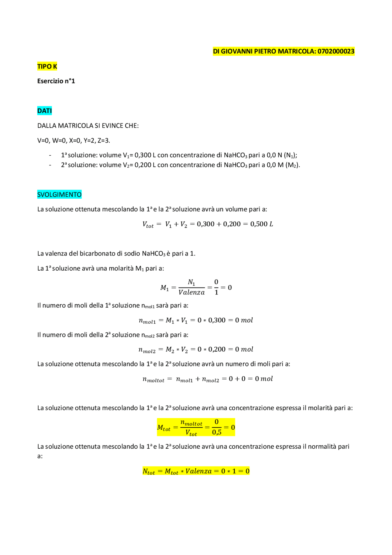 Elaborati 123 Svolti Materia Ingegneria Ambientale Docsity