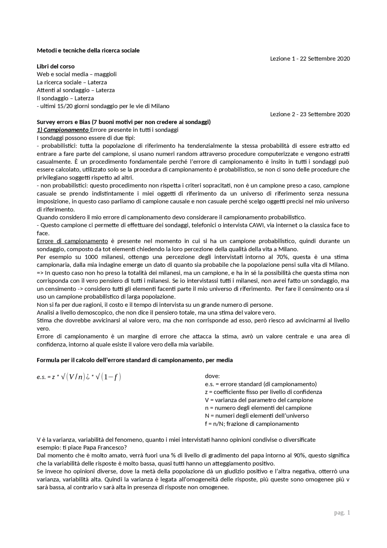 Metodi E Tecniche Della Ricerca Sociale 1° Parziale Docsity
