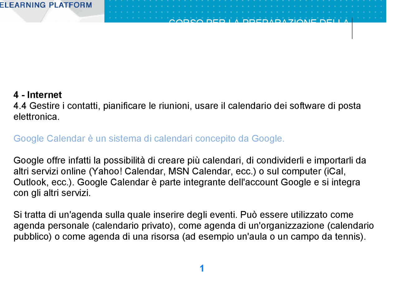 Slide Internet per conseguire la certificazione eipass | Diapositivas de Informática | Docsity