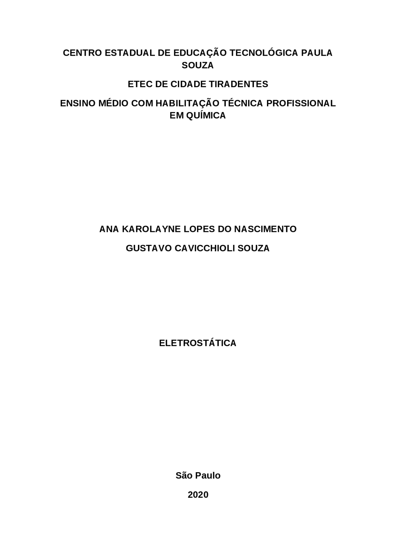 Eletrostatica Fisica Docsity