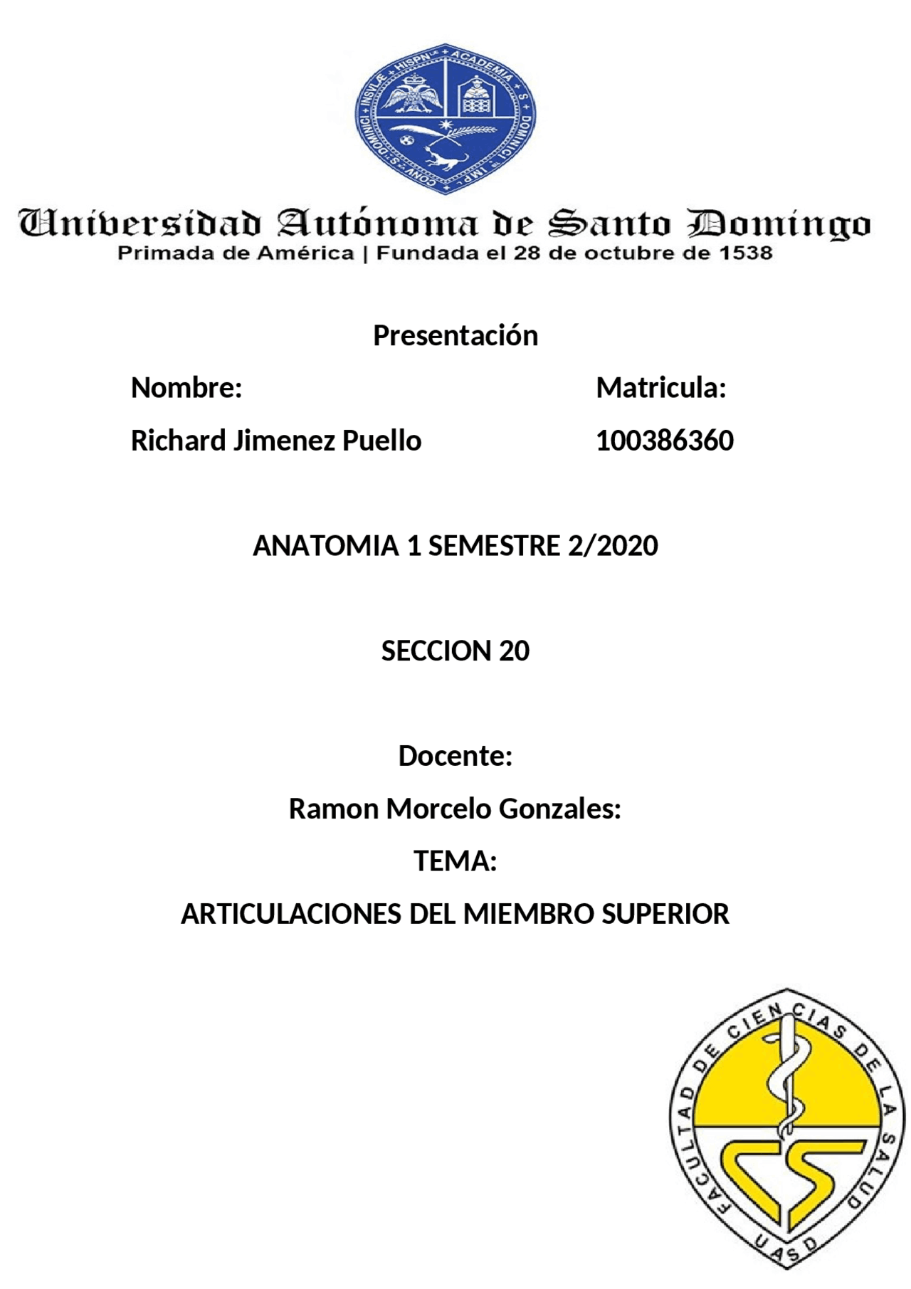 Articulacion Del Hombro Codo Y Muñeca Miembro Superior Docsity
