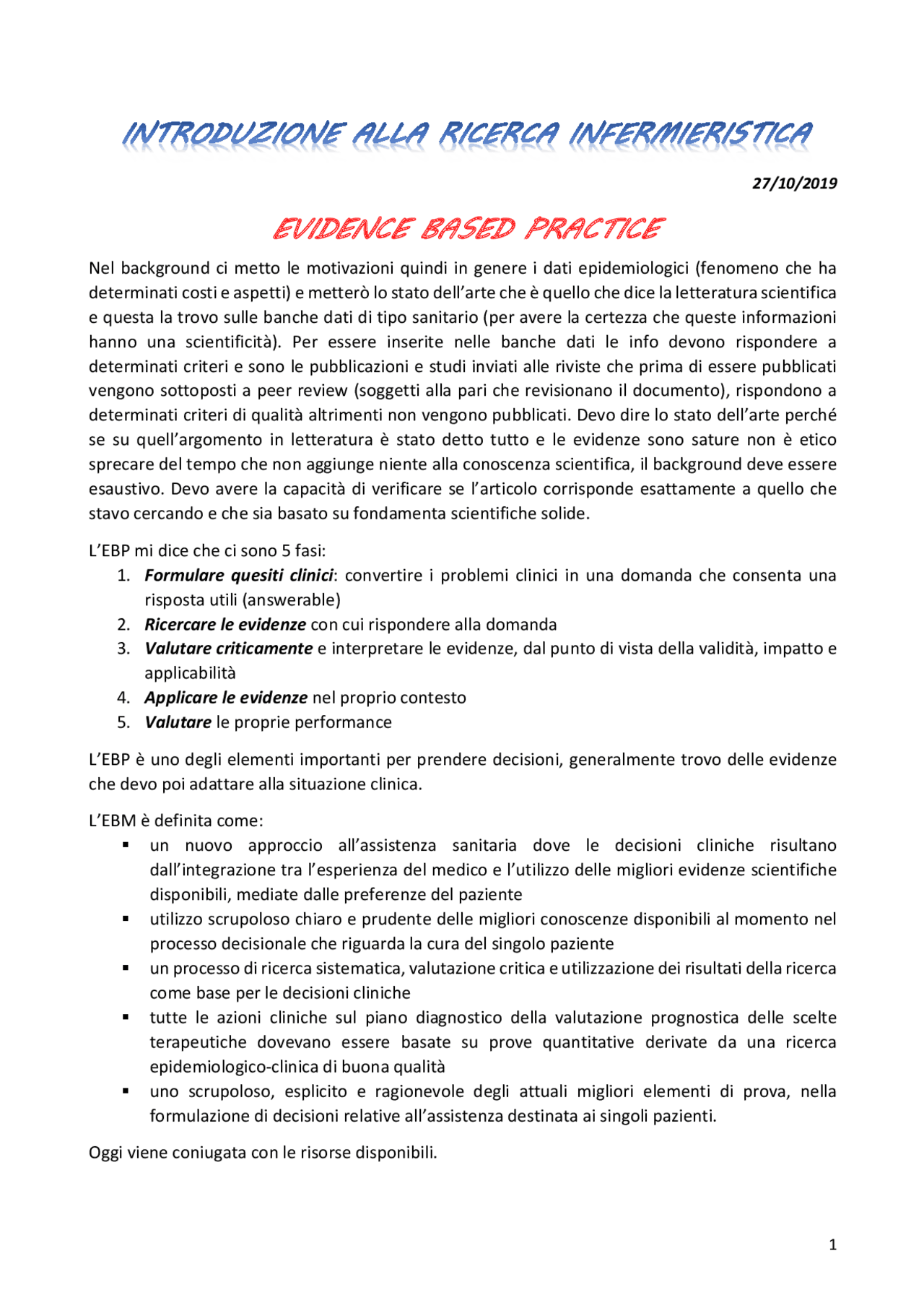 Introduzione Alla Ricerca Infermieristica Di Giacomo Docsity