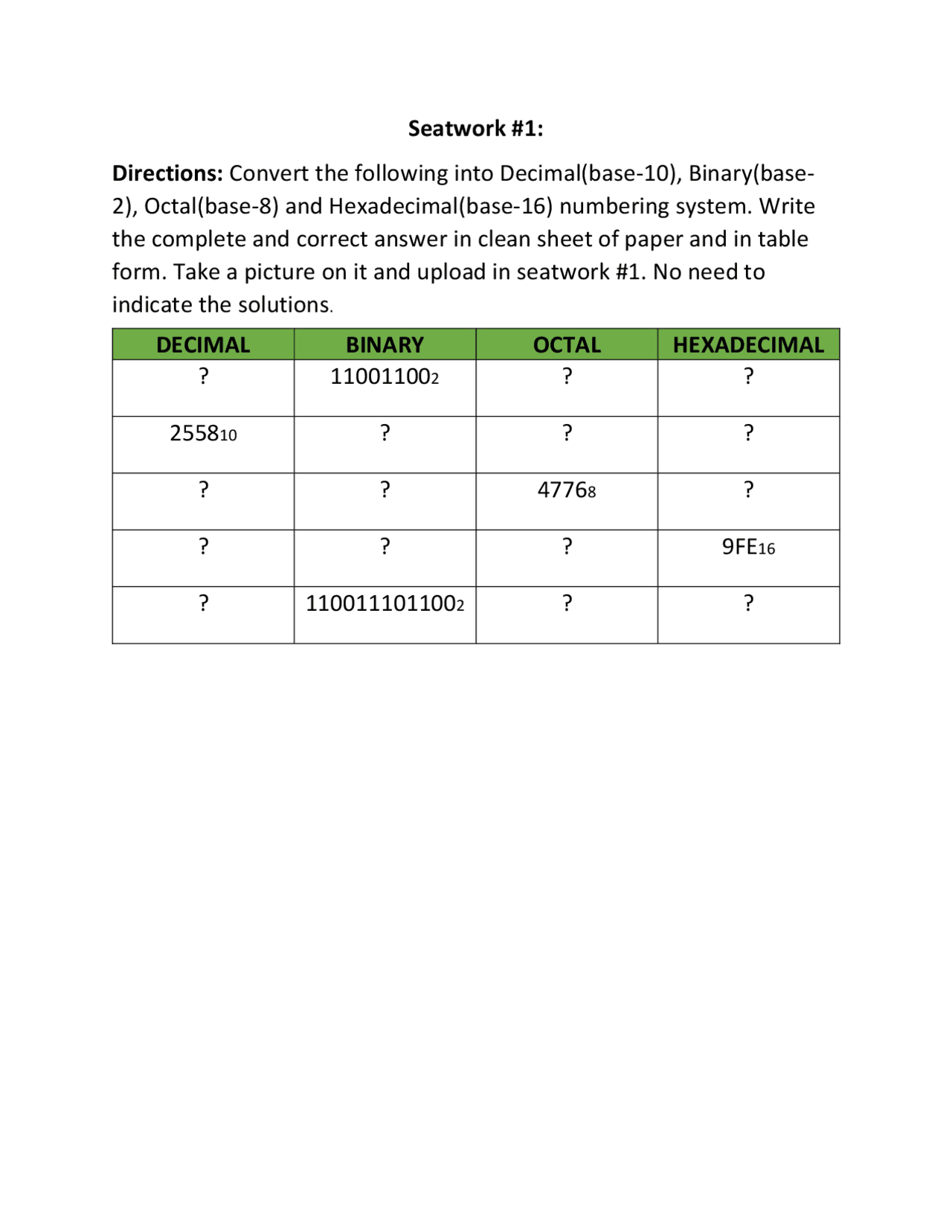Binary And Identifications Docsity