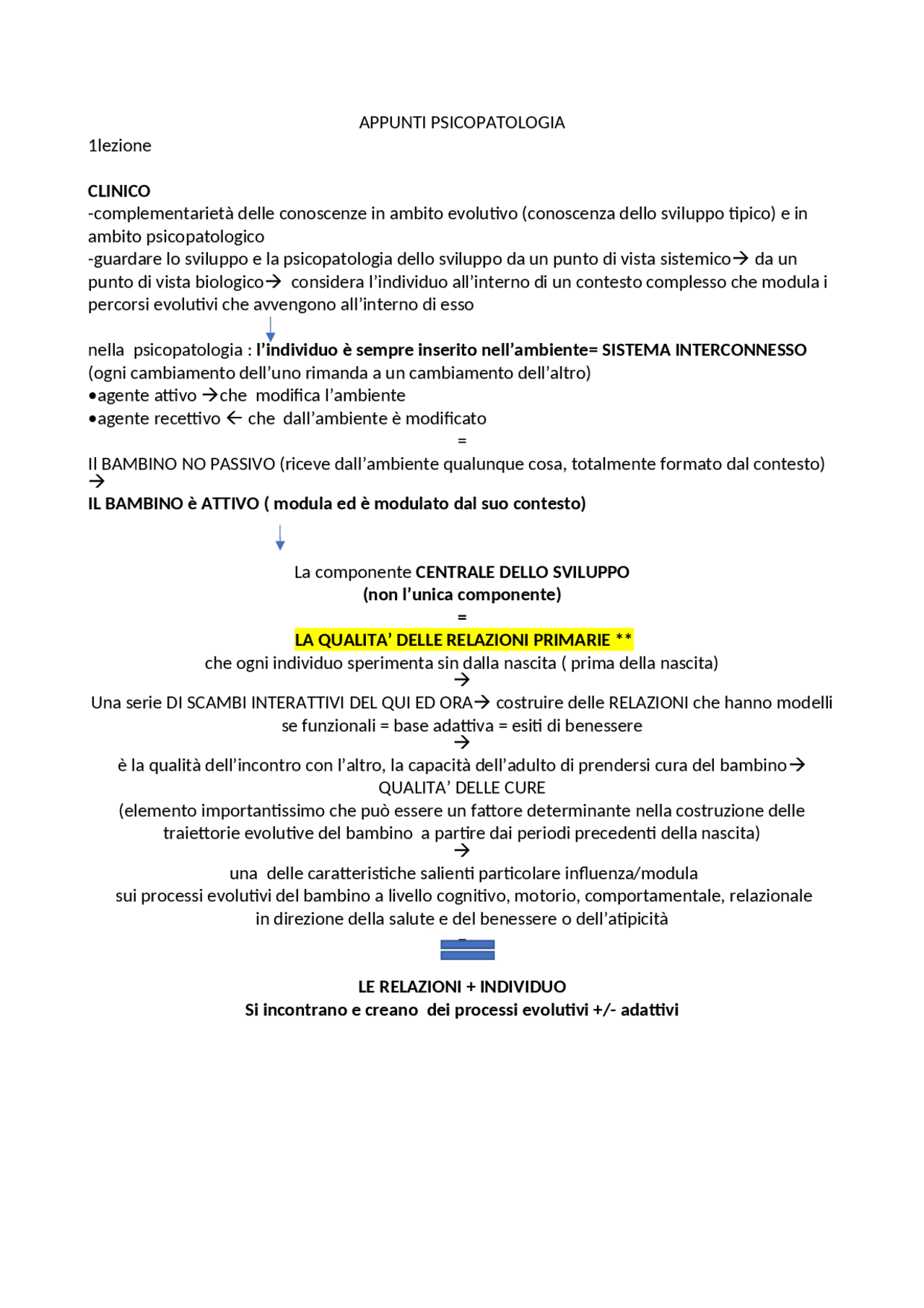 Appunti Delle Lezioni Di Psicopatologia Dello Sviluppo Docsity