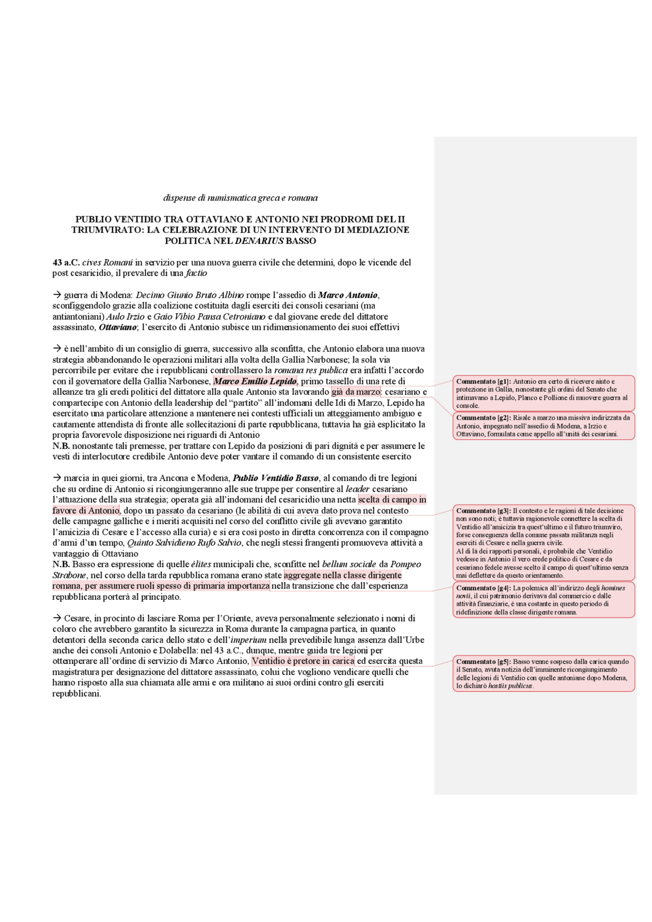 Dispense Di Numismatica Docsity