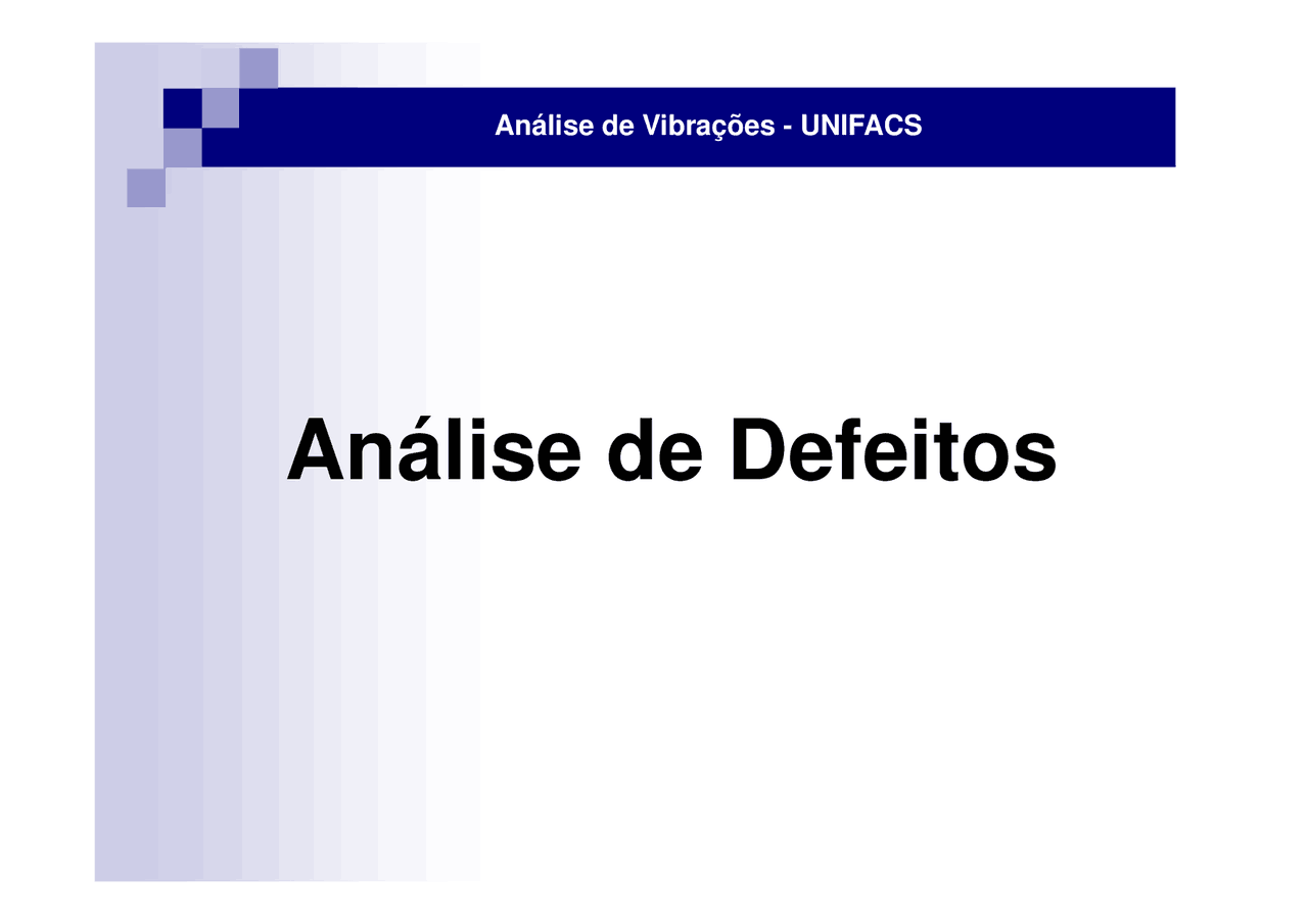 Aula sobre Análise de defeitos - Docsity