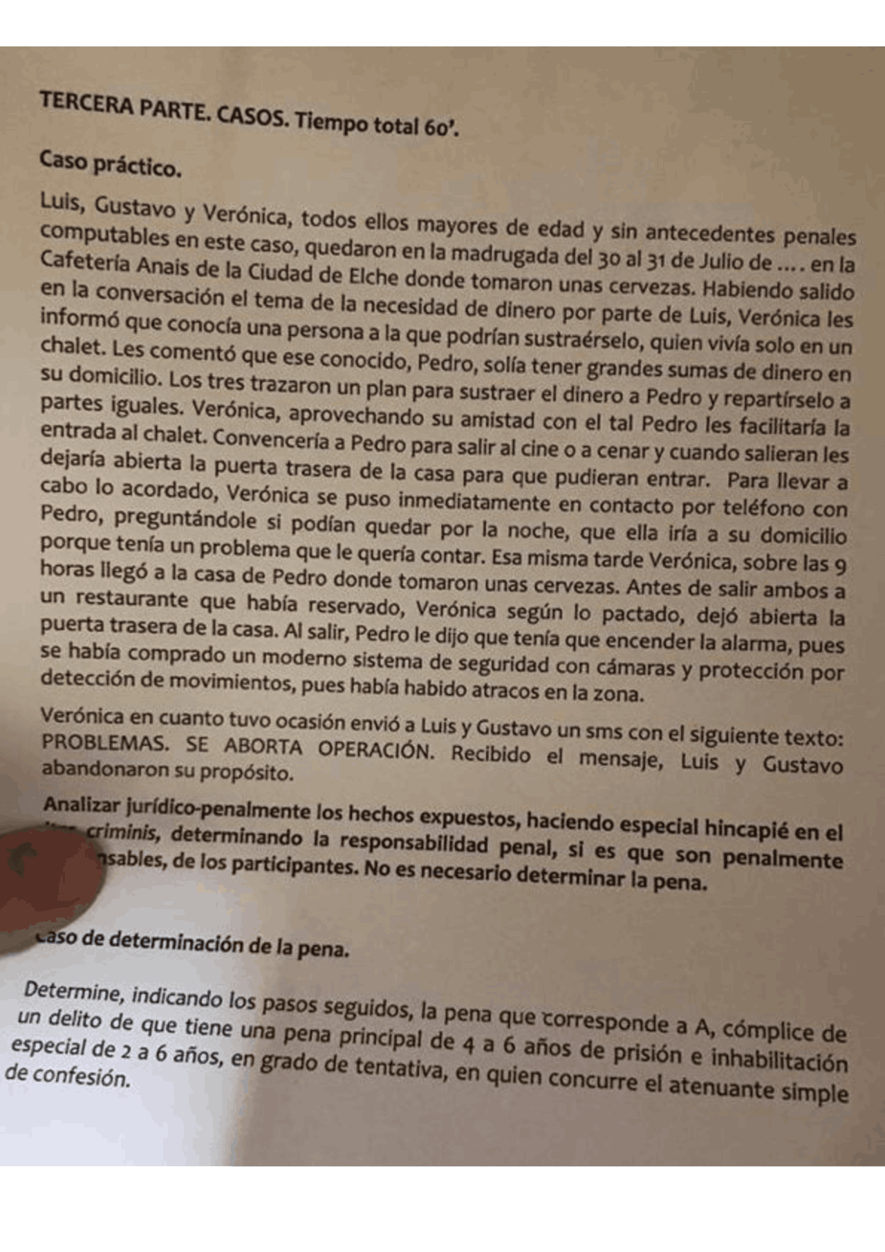 Parte Práctica Examen Penal I - Docsity