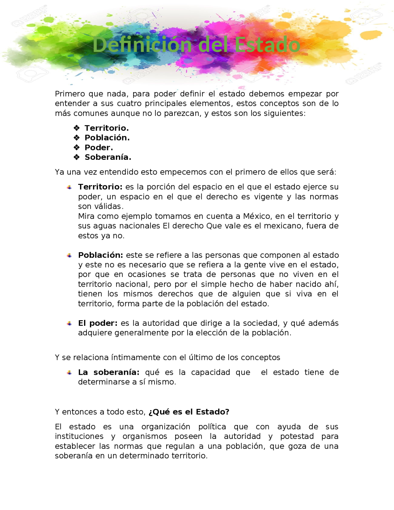 Concepto De Estado CONCEPTO DEL ESTADO | Mindomo Mindmap