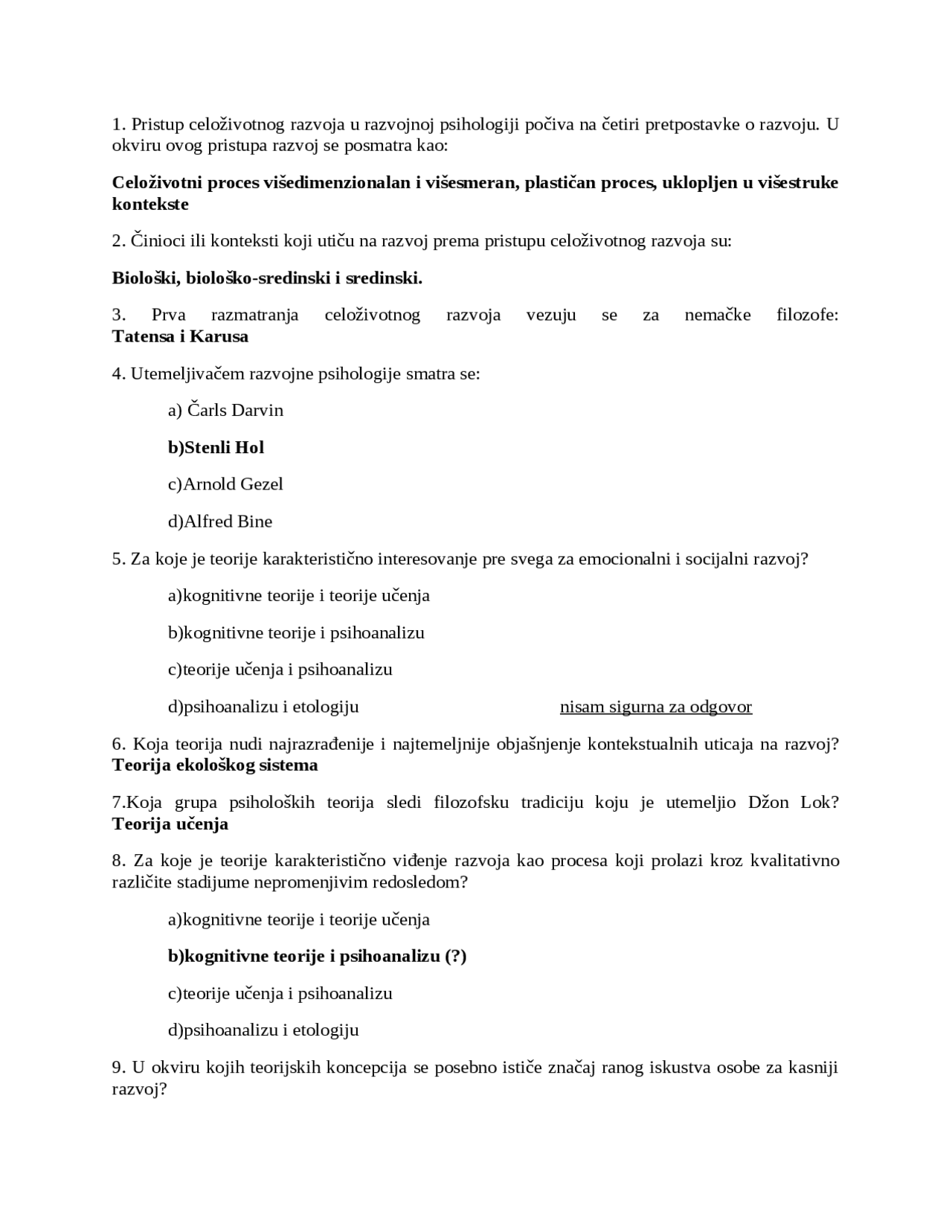 Razvojna Psihologija Skripta Skripte Predlog Razvojna Psihologija