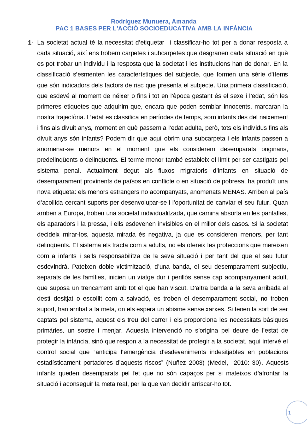 Uoc Pac 1 Bases Per LacciÓ Socioeducativa 2018 Docsity