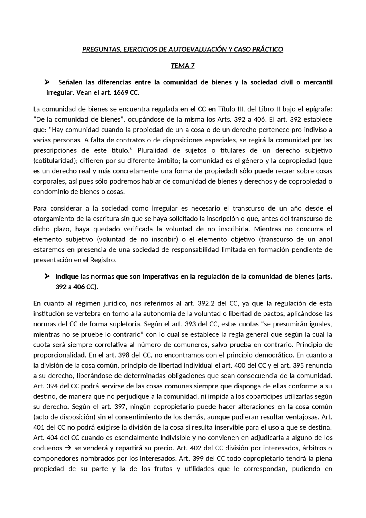 Practica Tema 7 Jochen Ejercicios De Derecho Civil Docsity