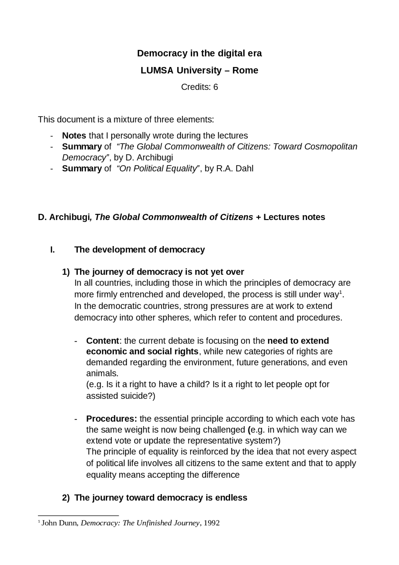 Democracy in the digital era - Docsity