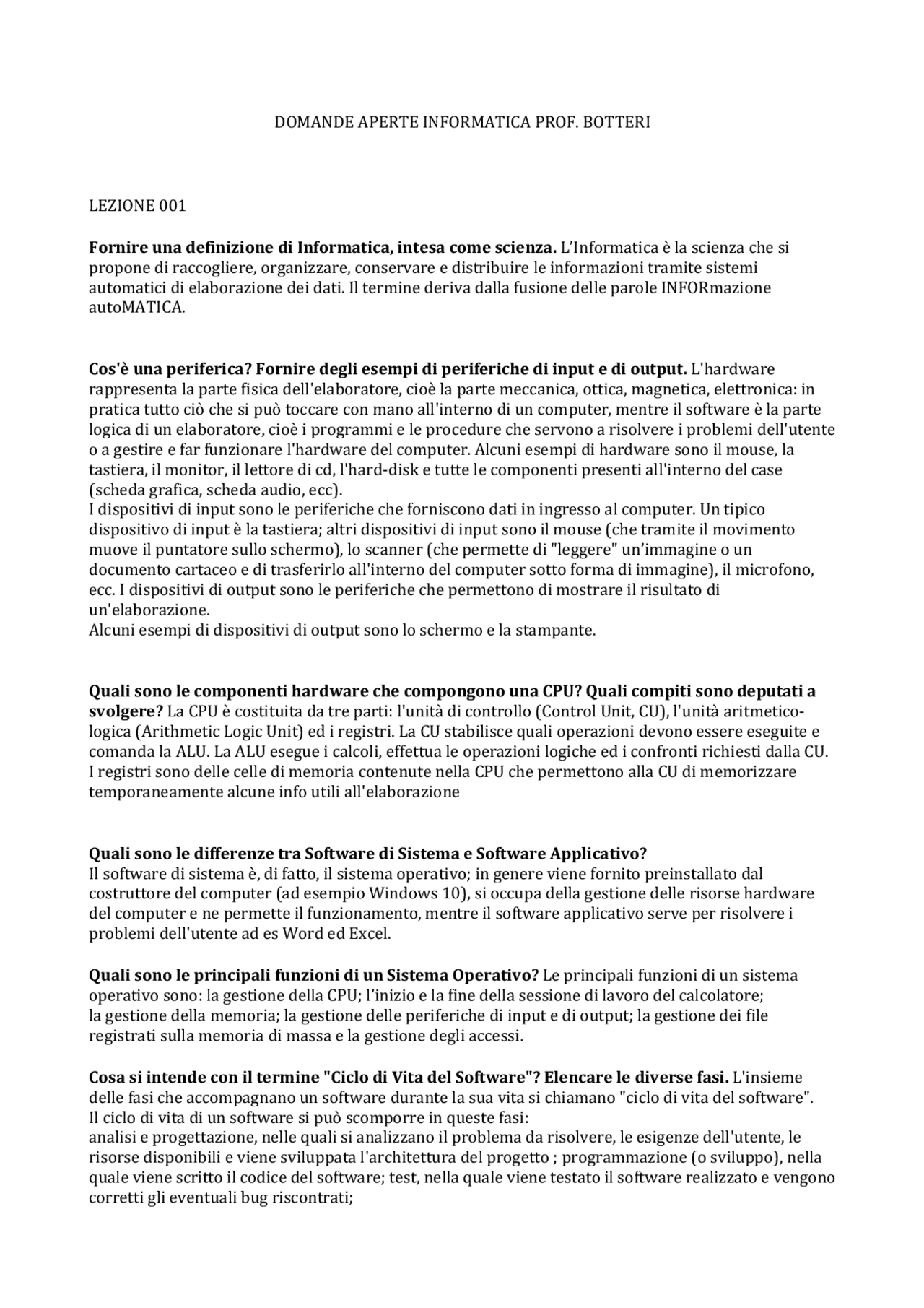Domande Aperte Abilità Informatiche Ecampus Panieri Di Elementi Di