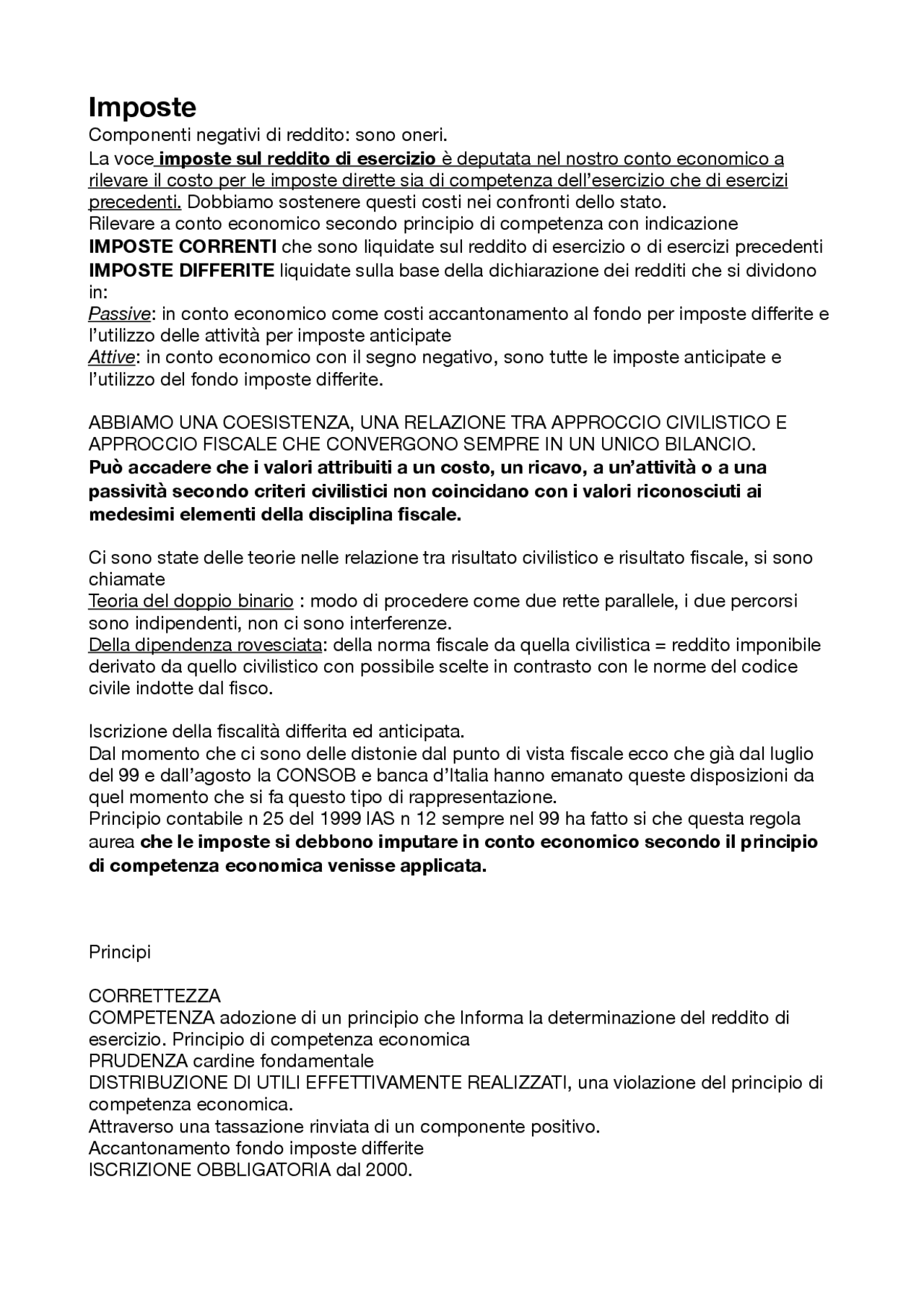 Le Imposte Bilanci Aziendali Docsity