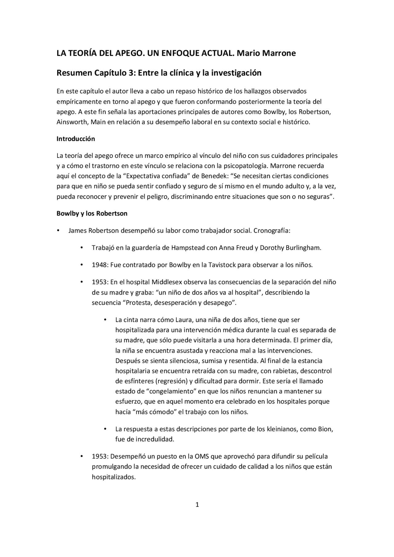 La teoría del apego según Mario Marrone | Resúmenes de Psiquiatría ...