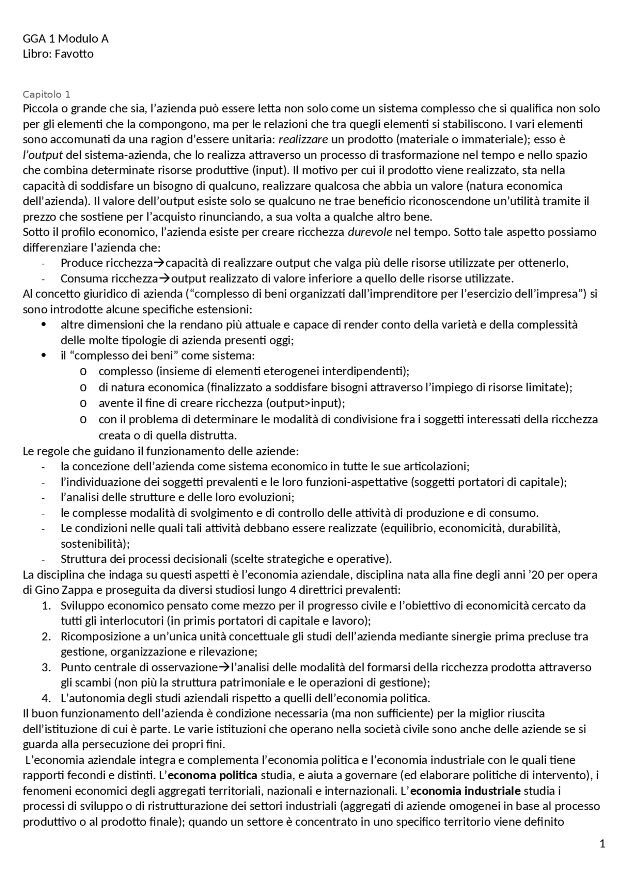 Gga 1 Modulo A Riassunto Docsity
