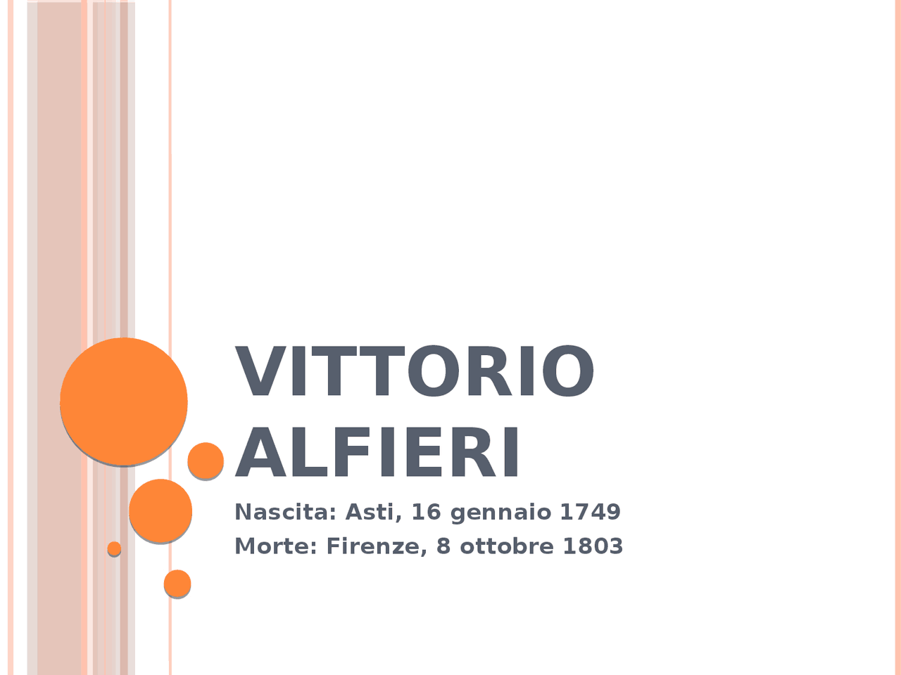 Presentazione power Point di Vittorio Alfieri - Docsity