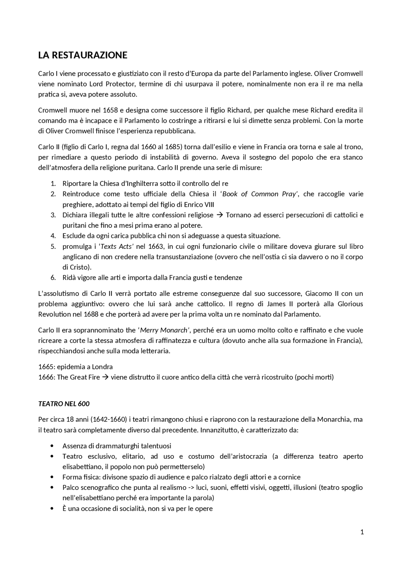 Letteratura Inglese 2 Primo Semestre Lonati Docsity