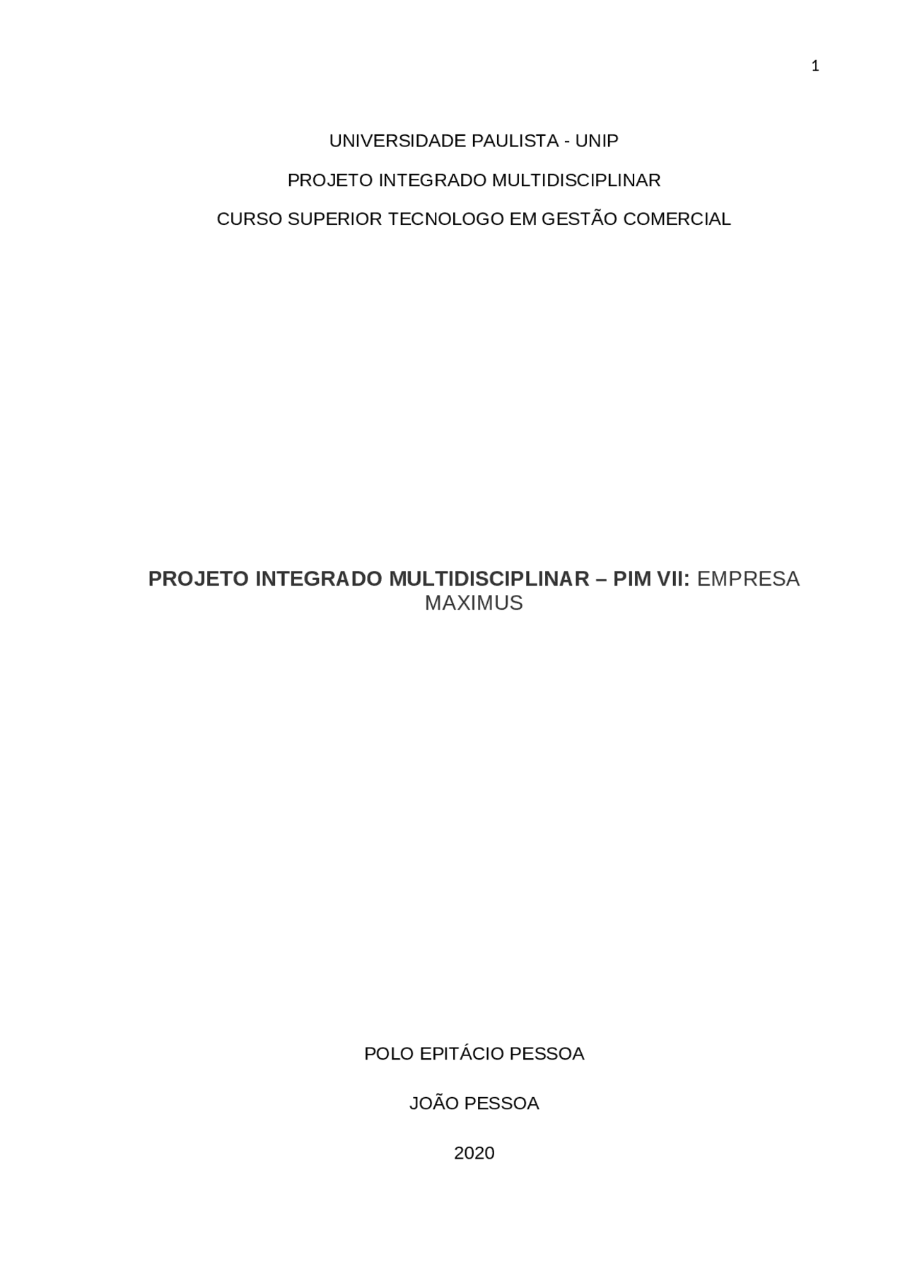 Modelo Pim Vii Gestão Comercial Docsity