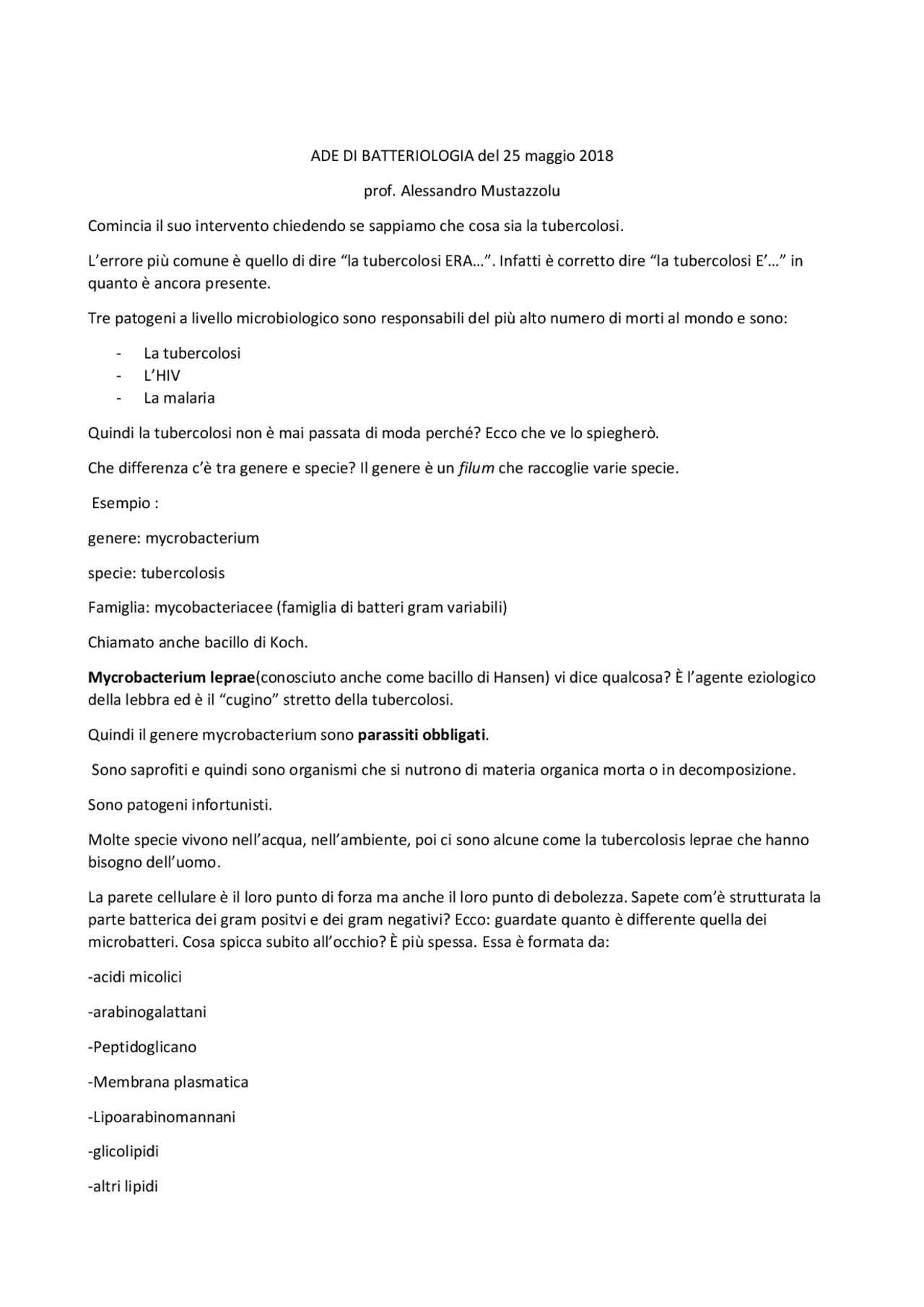 Batteriologia Microbiologia Docsity