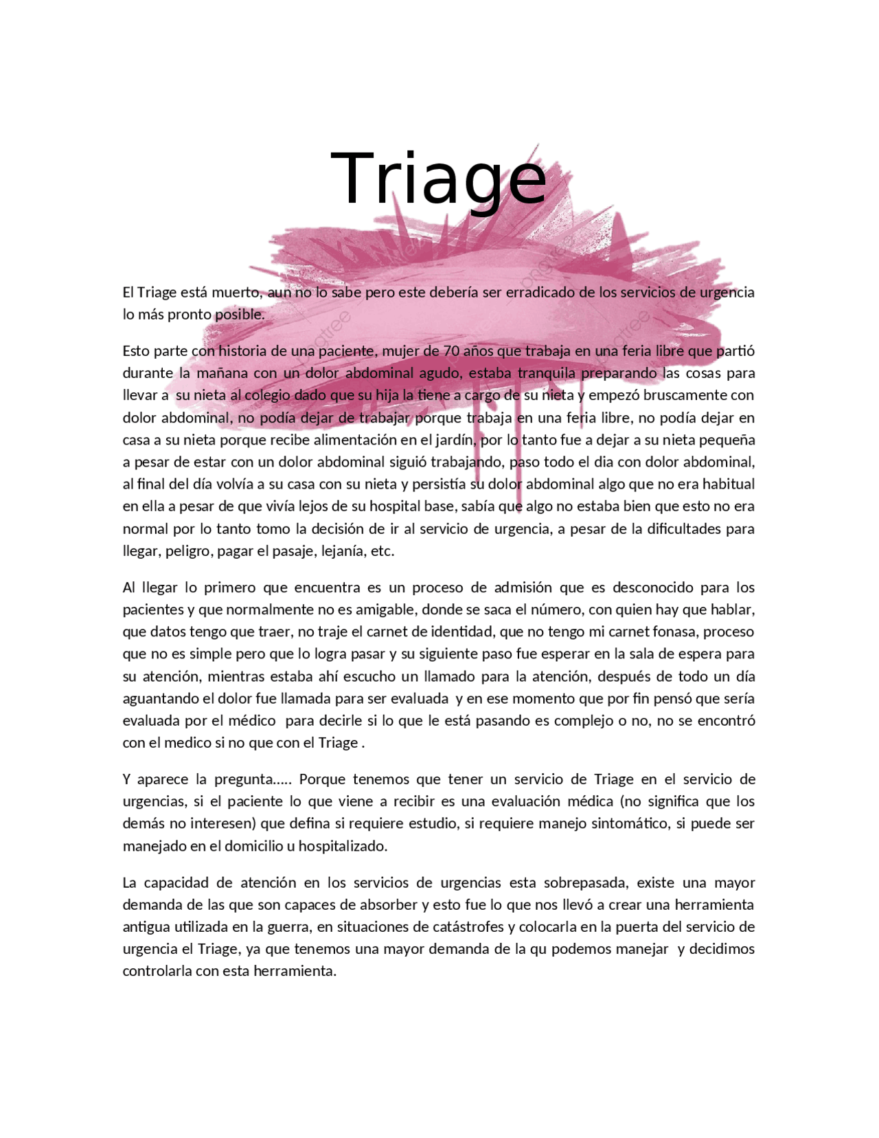 Triage Sistema De Clasificacion Docsity