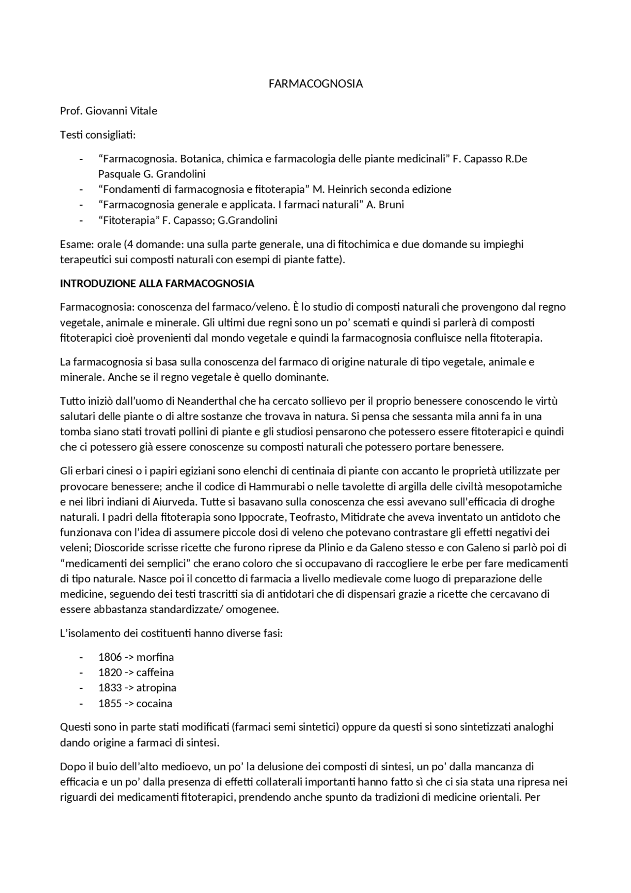 Farmacognosia Parte 1 Docsity
