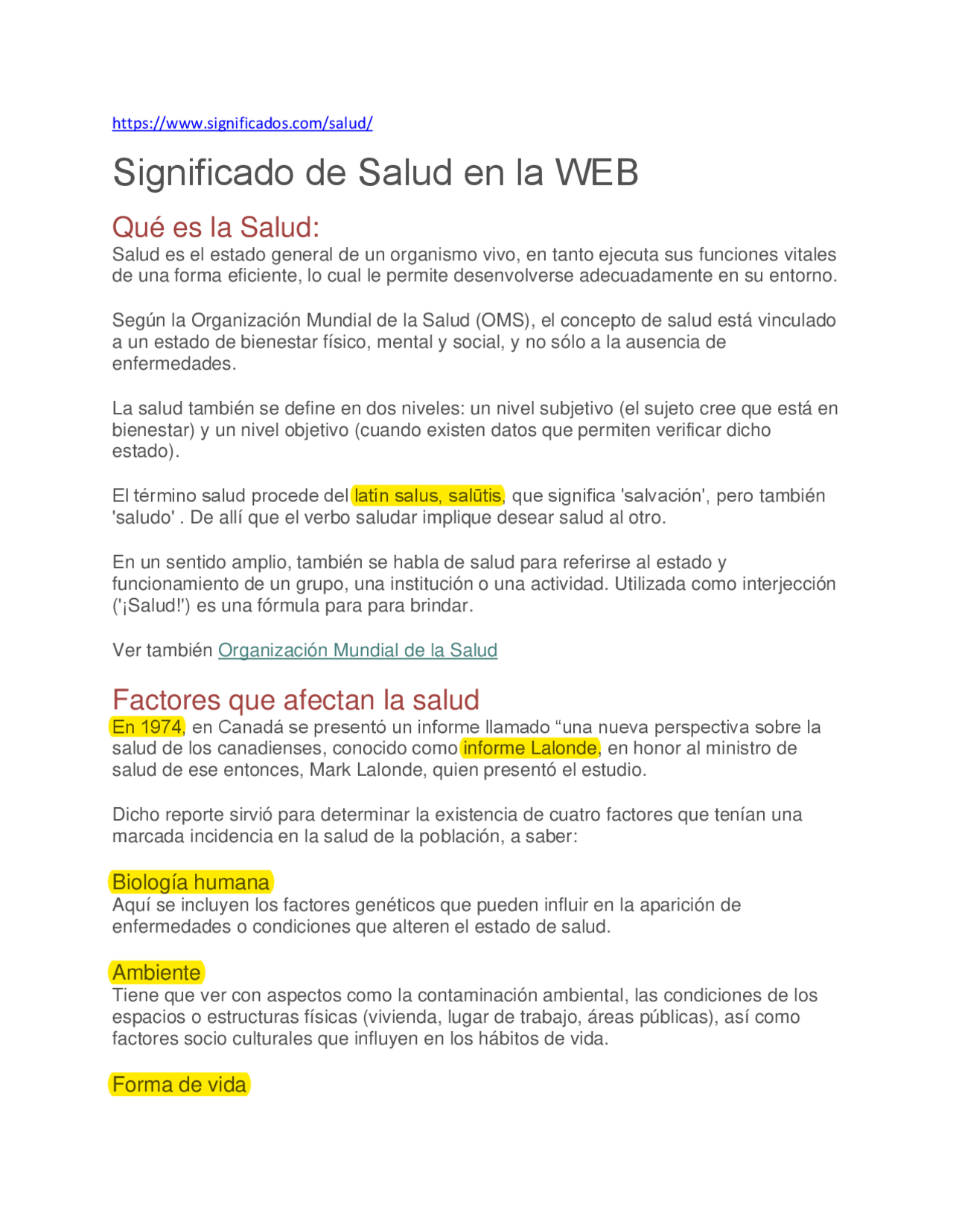01 Significado de salud en la WEB.pdf - Docsity