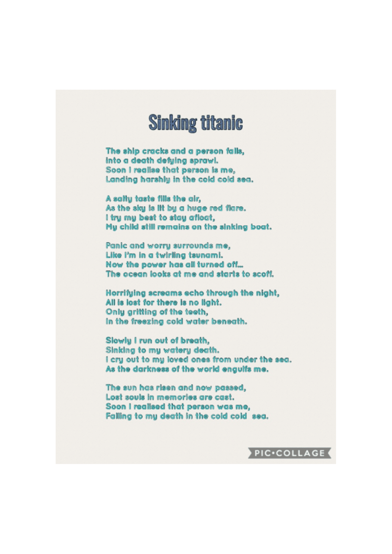 Poem about the titanic a popular topic studied in schools - Docsity