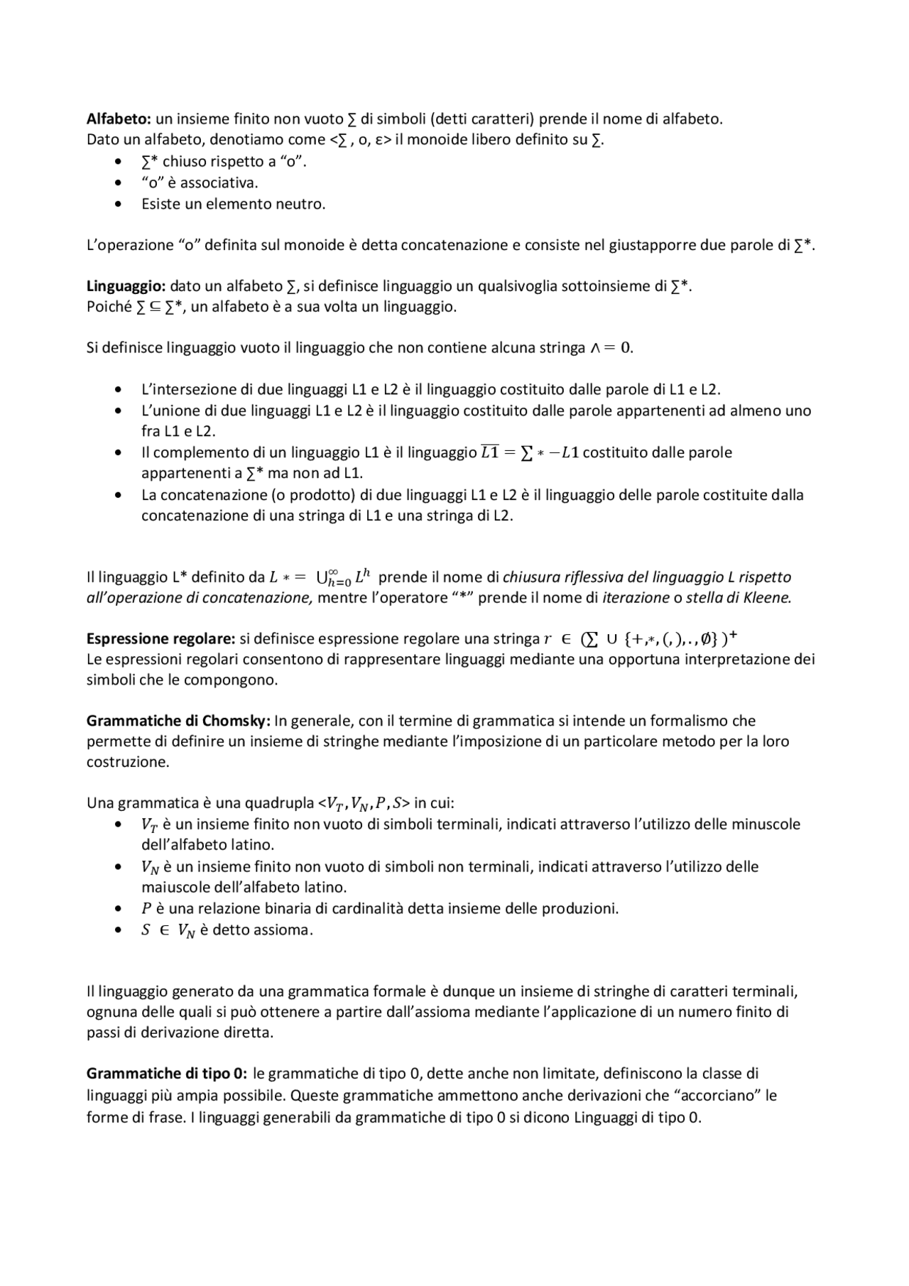Appunti Teoria Fondamenti Di Informatica Docsity