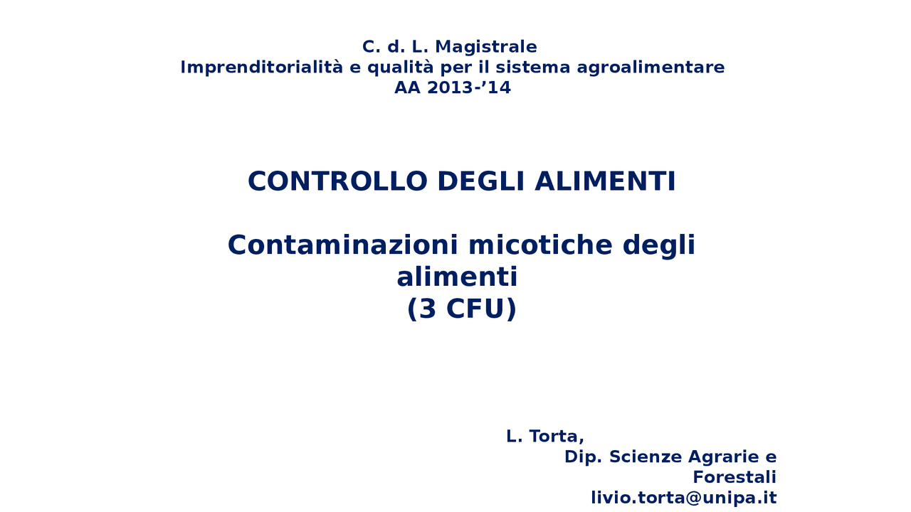 Contaminanti I Funghi Docsity