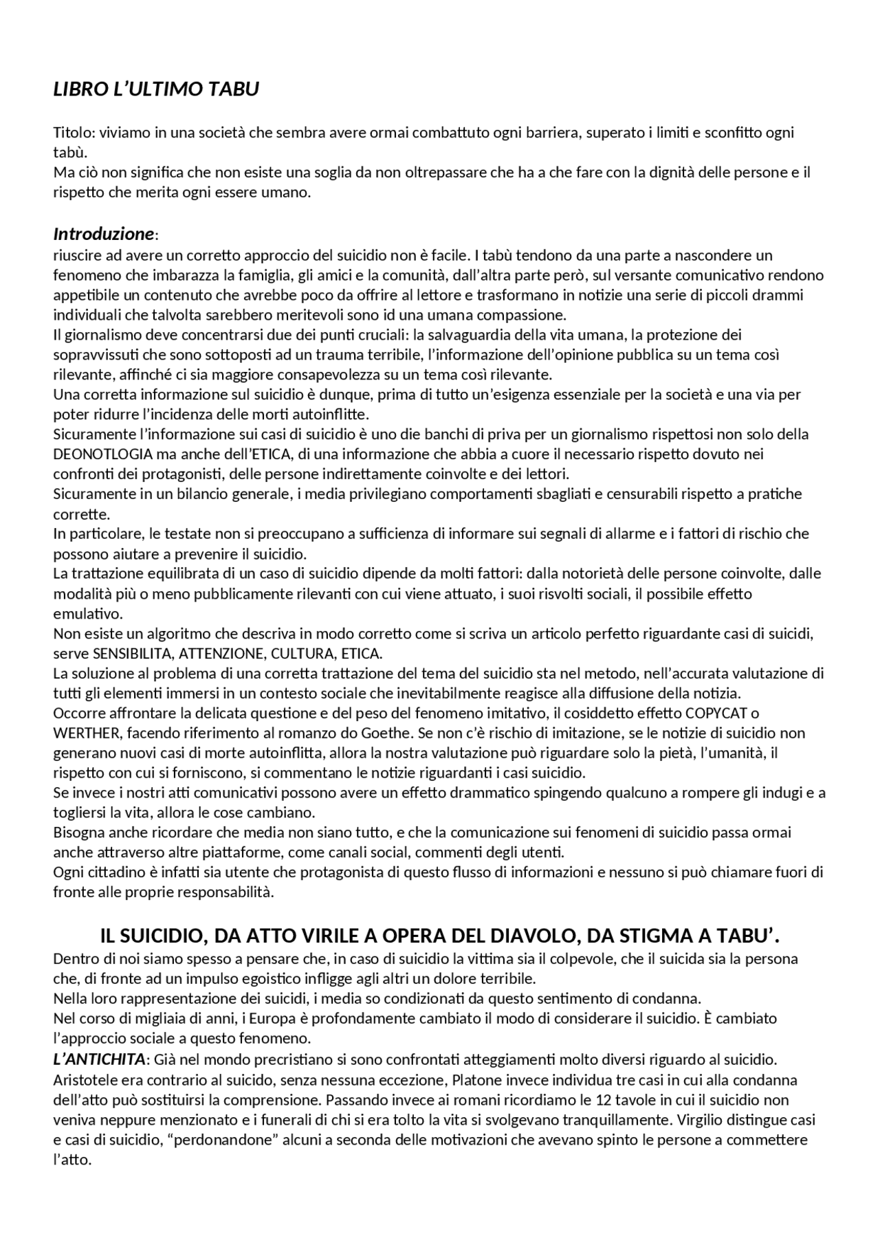 Lultimo Tabù C Bartoli Docsity