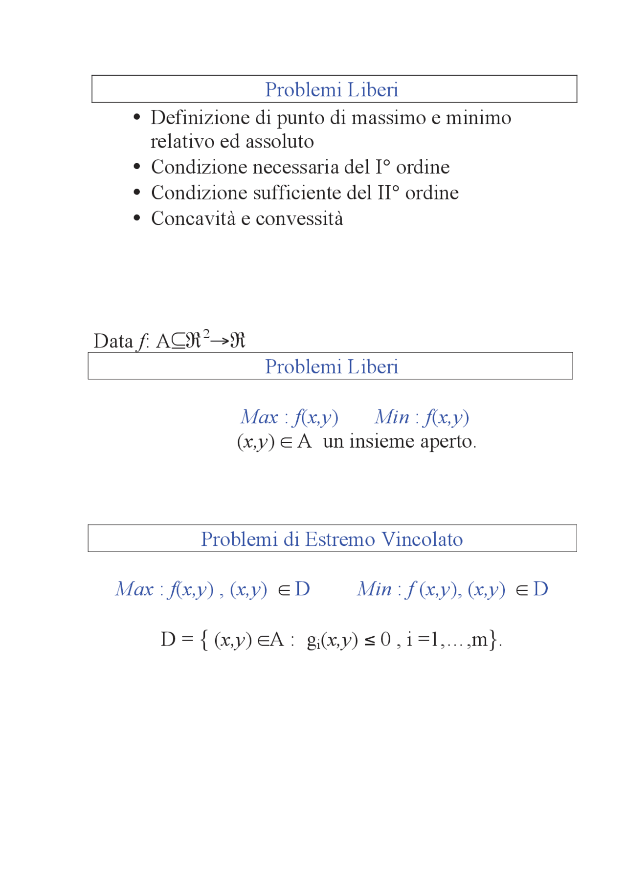 Massimi E Minimi Relativi Ed Assoluti Funzioni 2 Variabili Docsity