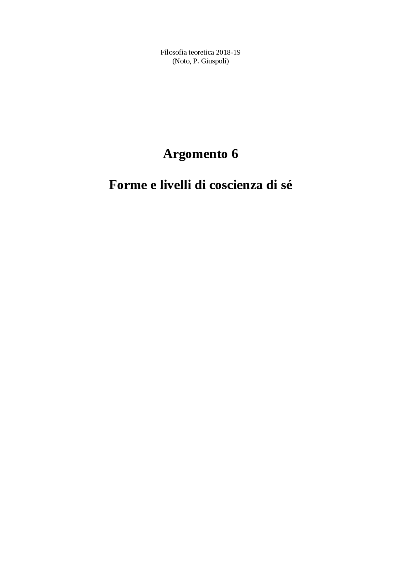 Filosofia Teoretica Riassunto Docsity