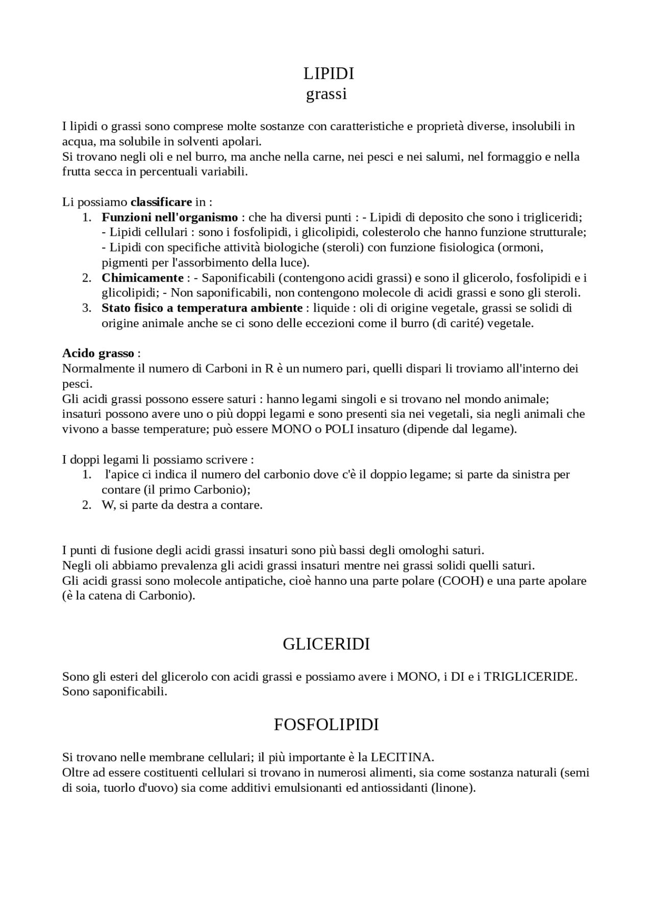 Lipidi Oli Grassi Docsity