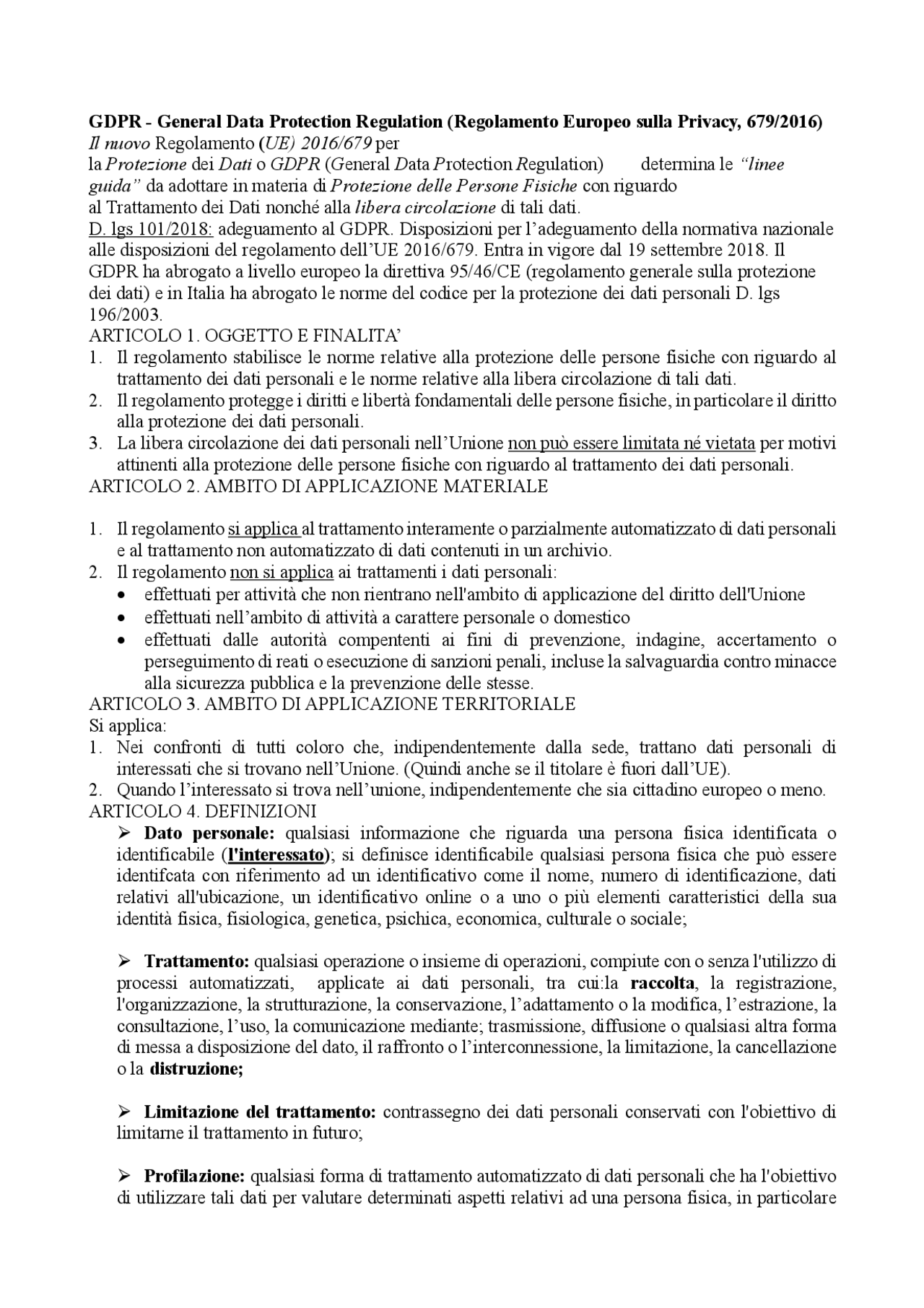Gdpr Riassunto Fondamento Di Diritto Della Comunicazione Elettronica